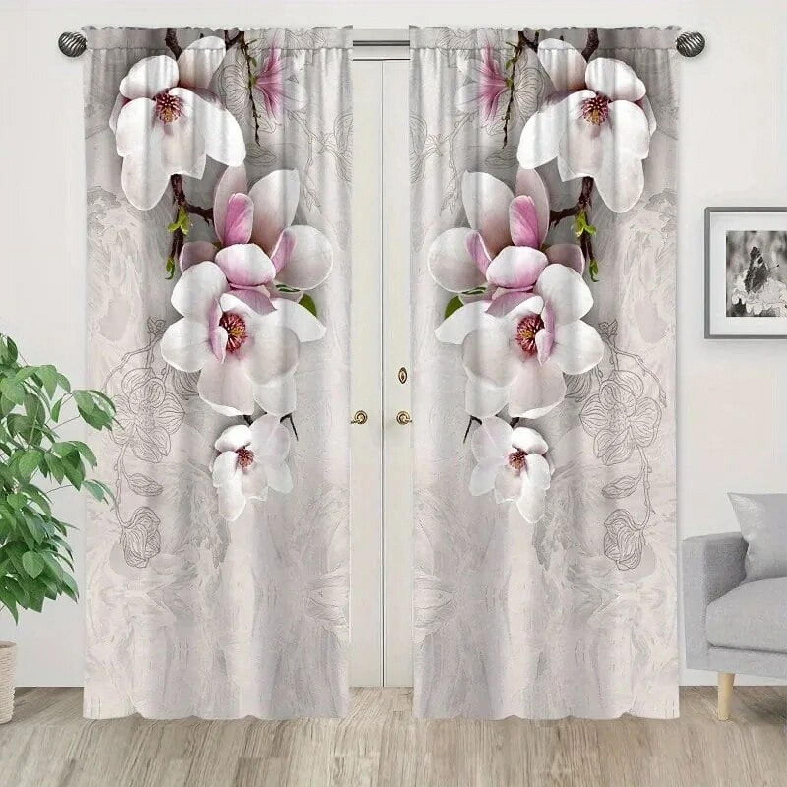 Spiral Illusion Modern Luxury Light Filtering Drapes Flower Theme ...