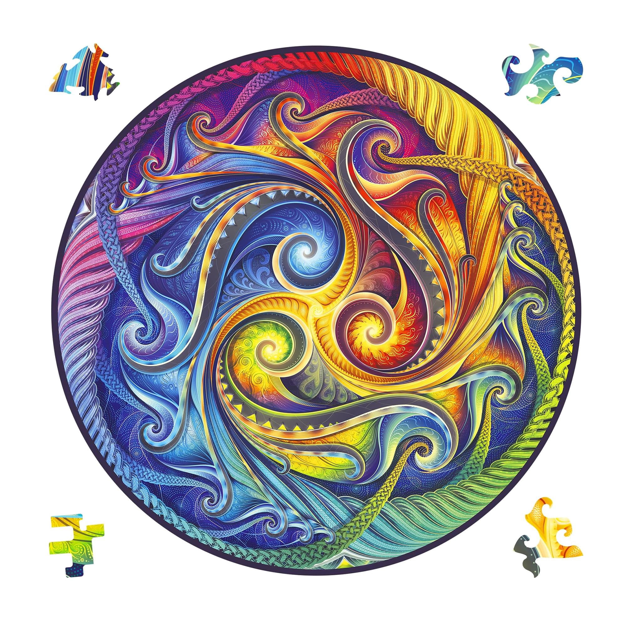 Spiral Incarnation Round 200 Piece Wooden Jigsaw Puzzle - Walmart.com