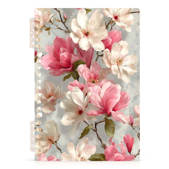 Spiral Journal Notebook Pink and White Flowers A5 Lined Hardcover PP ...