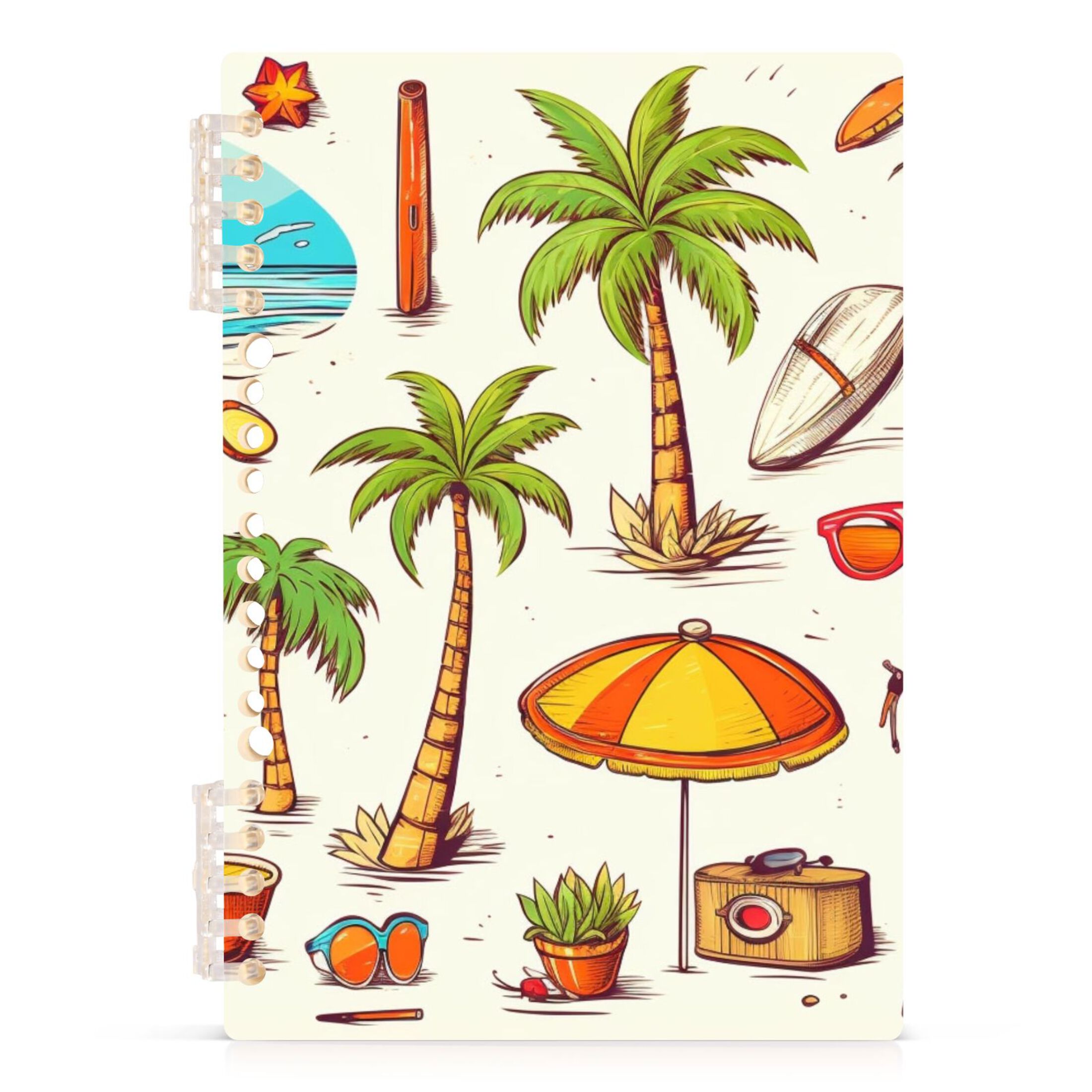 Spiral Journal Notebook Summer Palm Trees College Ruled Notebook 8.3" x ...