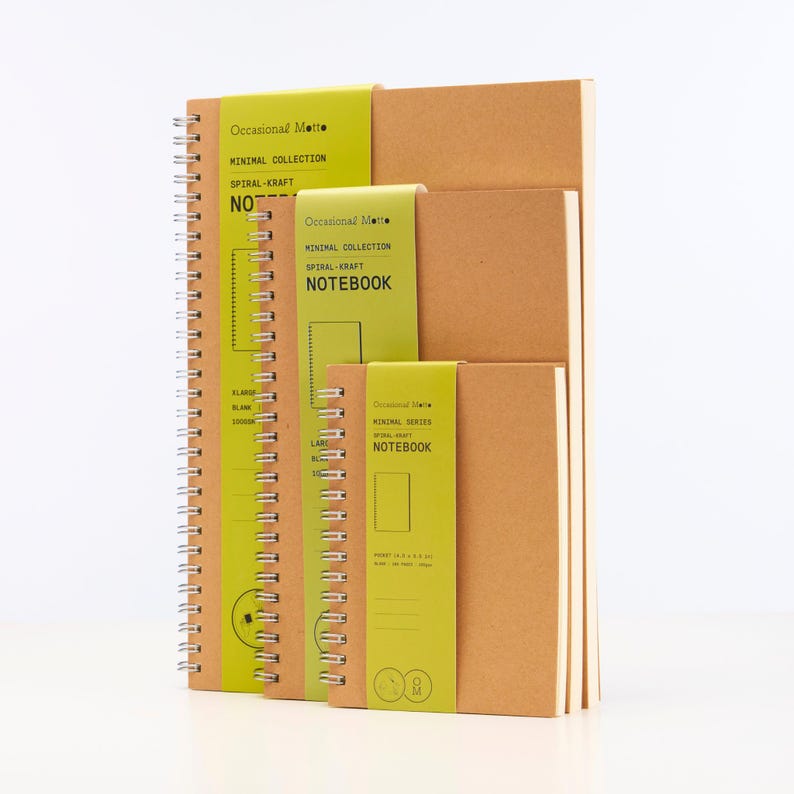 Spiral Kraft Notebook | 160 pages 80 sheets | 100 gsm eco-friendly ...