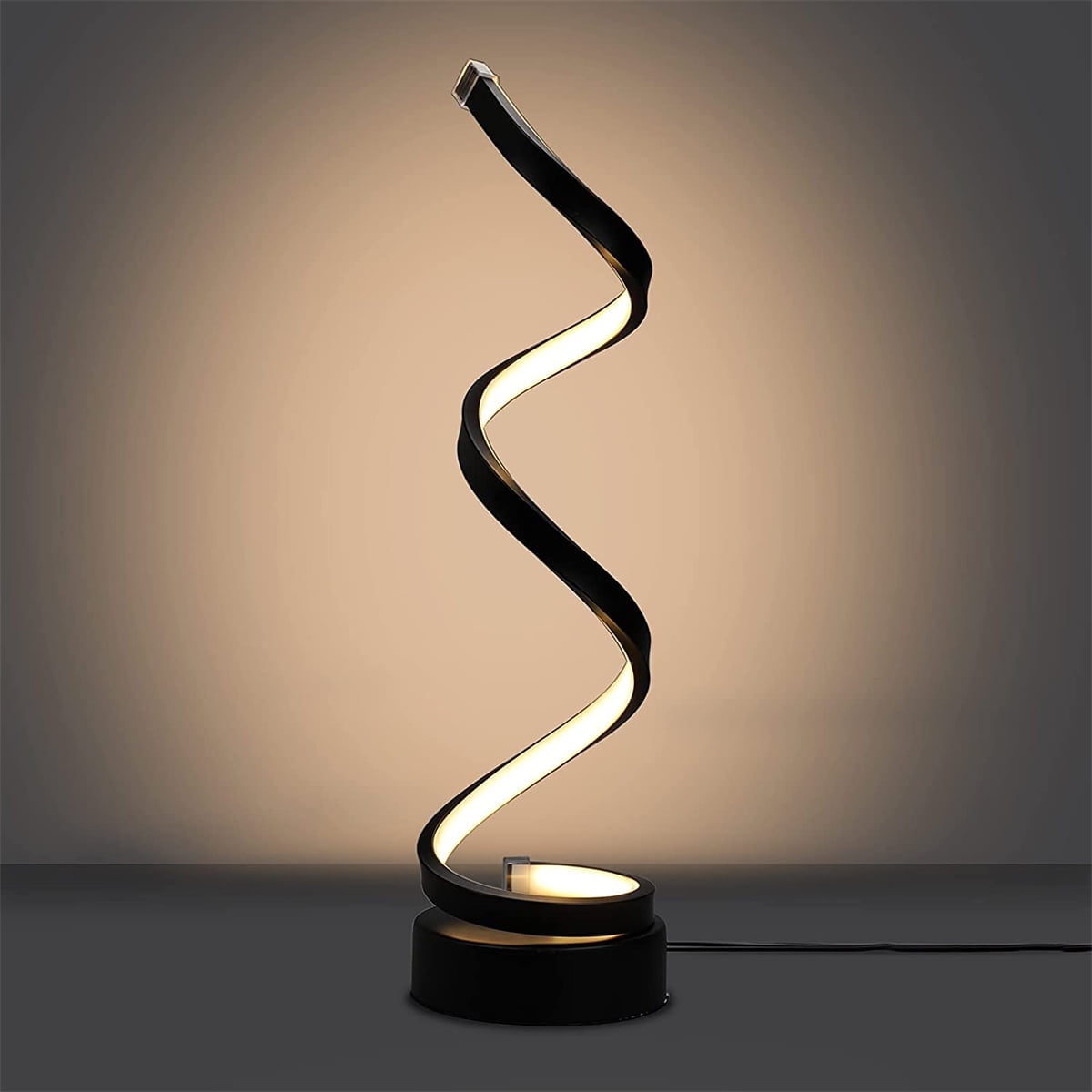Spiral LED Table Lamp，Modern Minimalist Lighting Design Dimmable Spiral ...