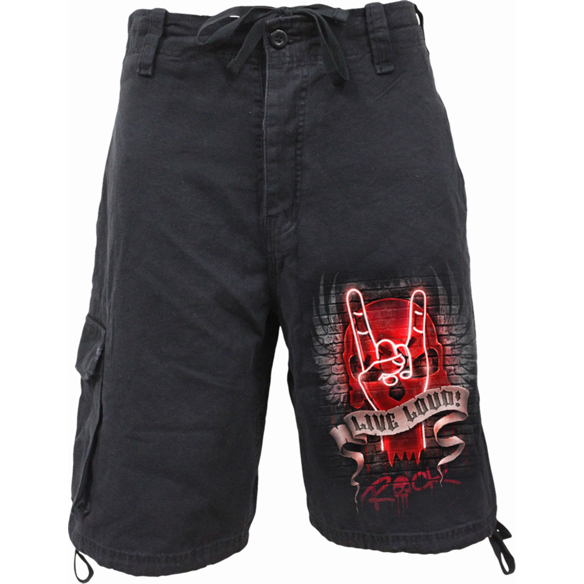 LIVE LOUD - Vintage Cargo Shorts Black - Walmart.com