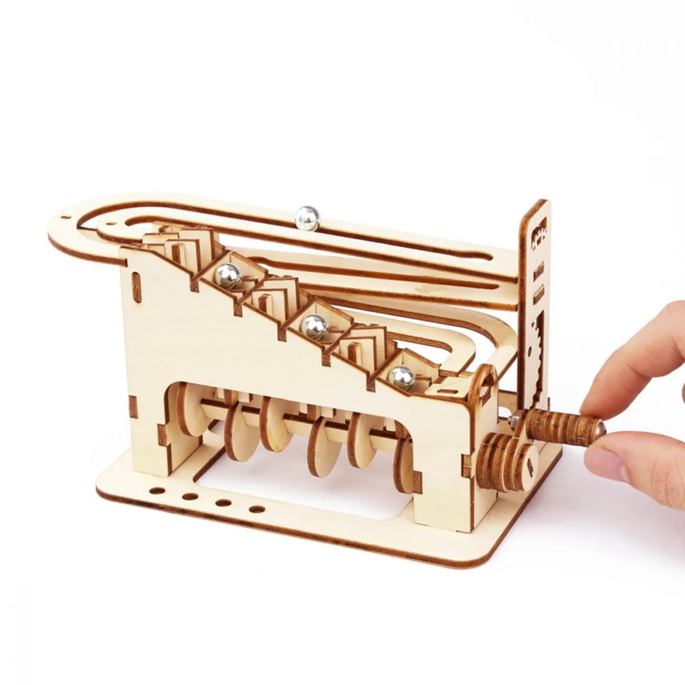 Spiral Marble Run 3D Wooden Puzzles for Adults and Teens DIY Model Building Kits with Mechanical ...