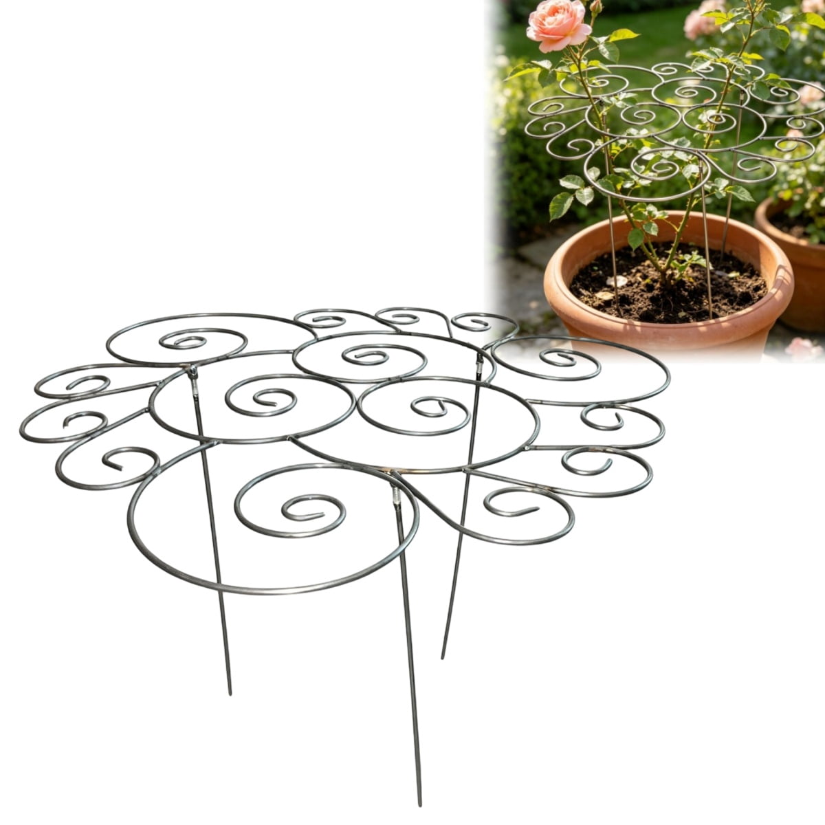 Spiral Metal Plant Support Stakes, Decorative Garden Trellis for ...