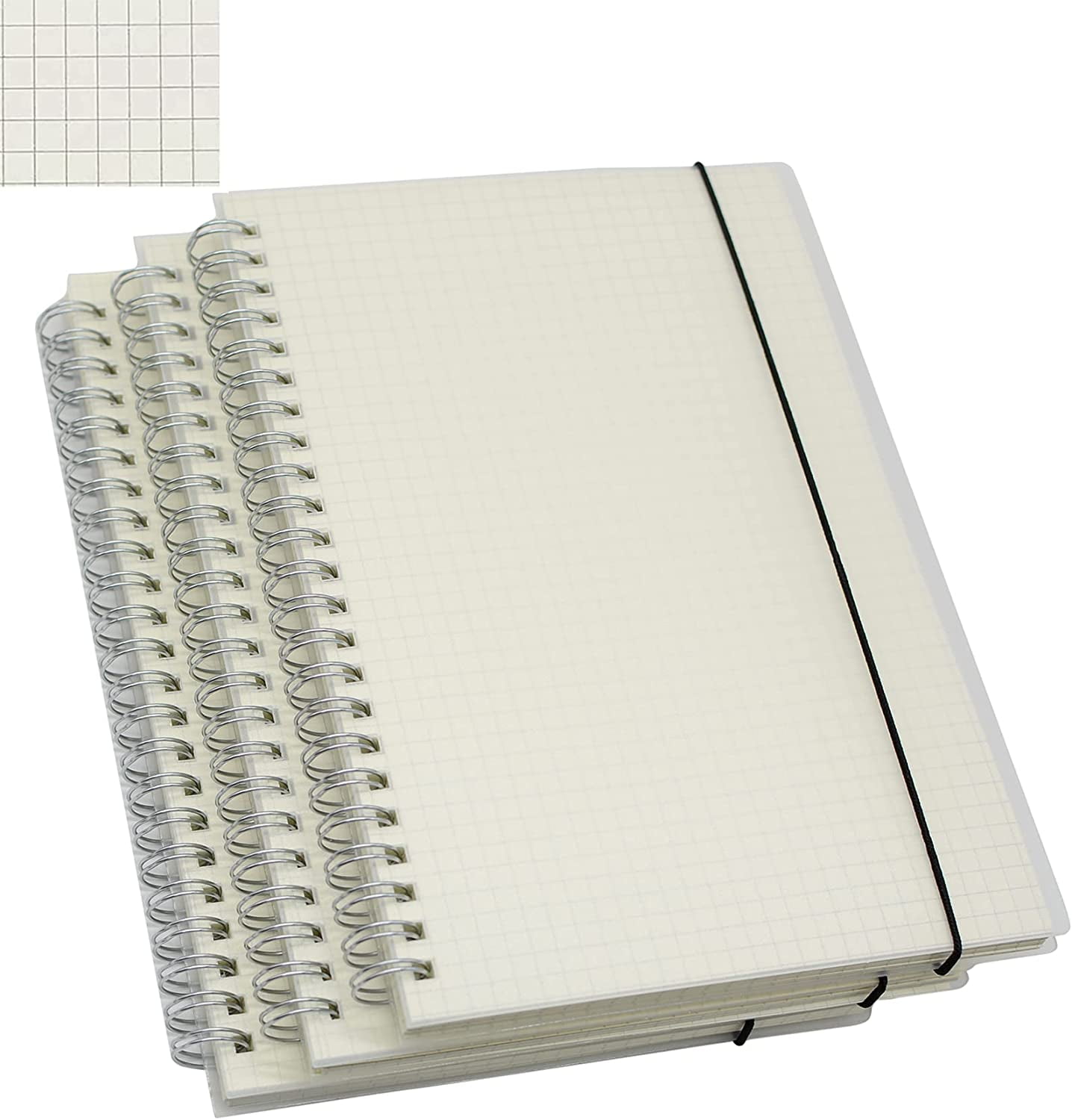 Spiral Notebook, 3 Pcs A5 Thick Plastic Translucent Frosting Hardcover ...