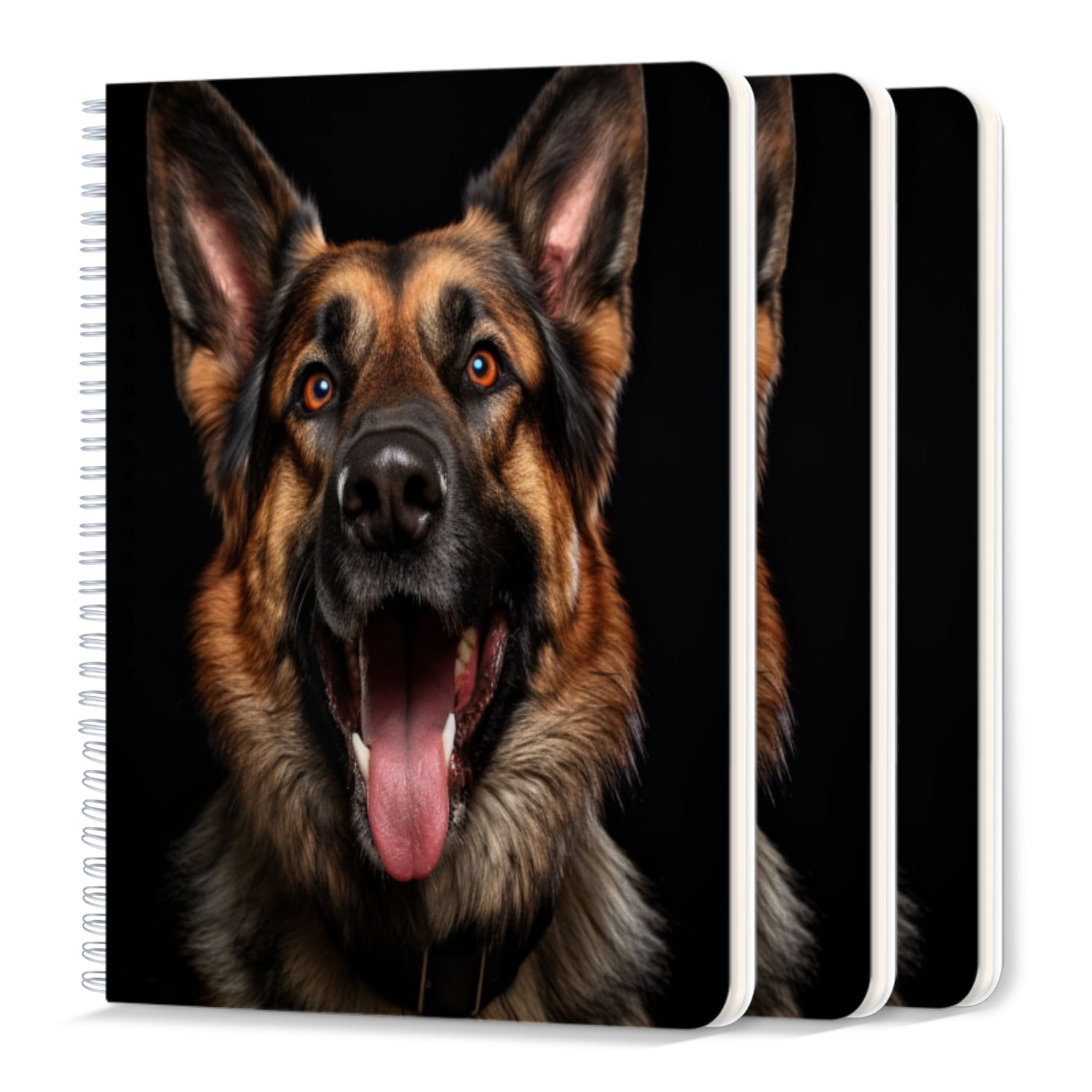 Spiral Notebook,College Ruled Journal,8.26" x 5.71" 50 Sheets/100 Pages,3 Pack - Happy German ...