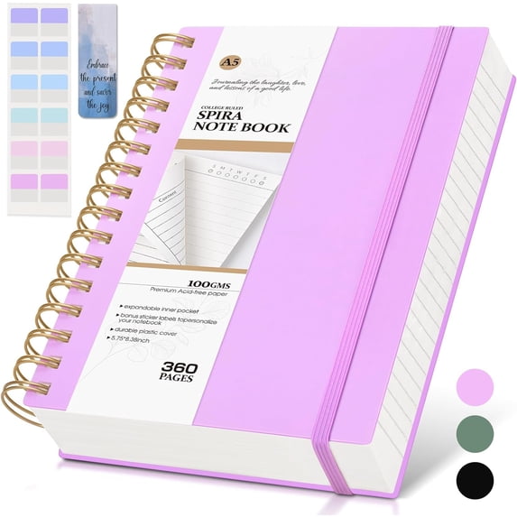Spiral Notebook Journal ,360 Pages College Ruled Notebooks,Lined Thick ...