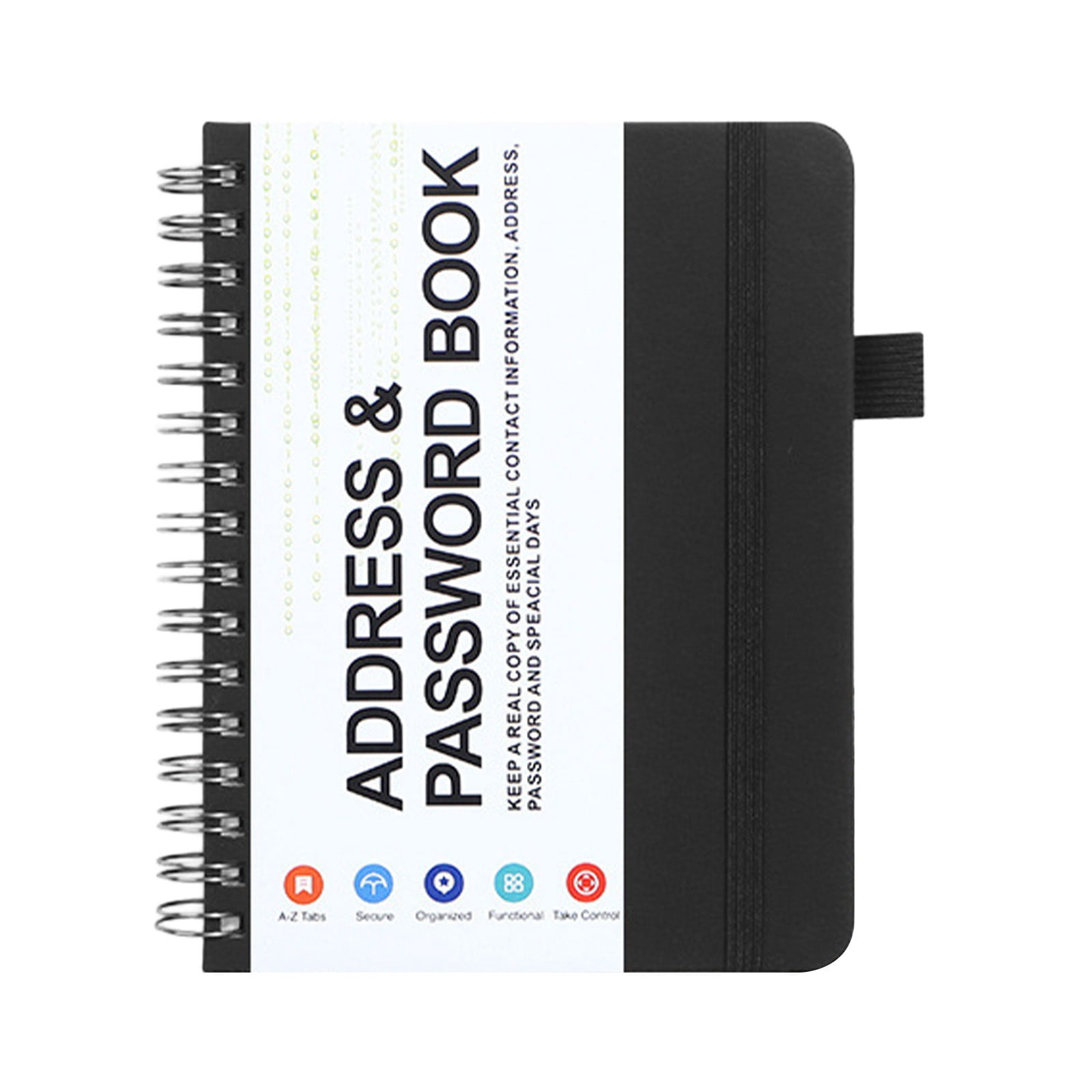 Spiral Notebook, Password Address Book, Bound Address Book, Password ...