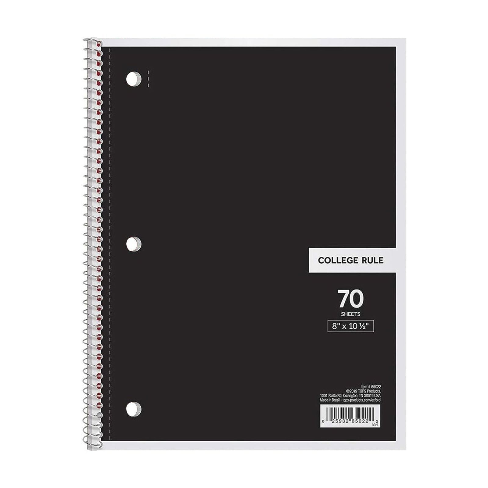 Spiral Notebooks, 1 Pack, 1 Subject, Wide Ruled Paper, 8-1/2" x 10.5-1/ ...