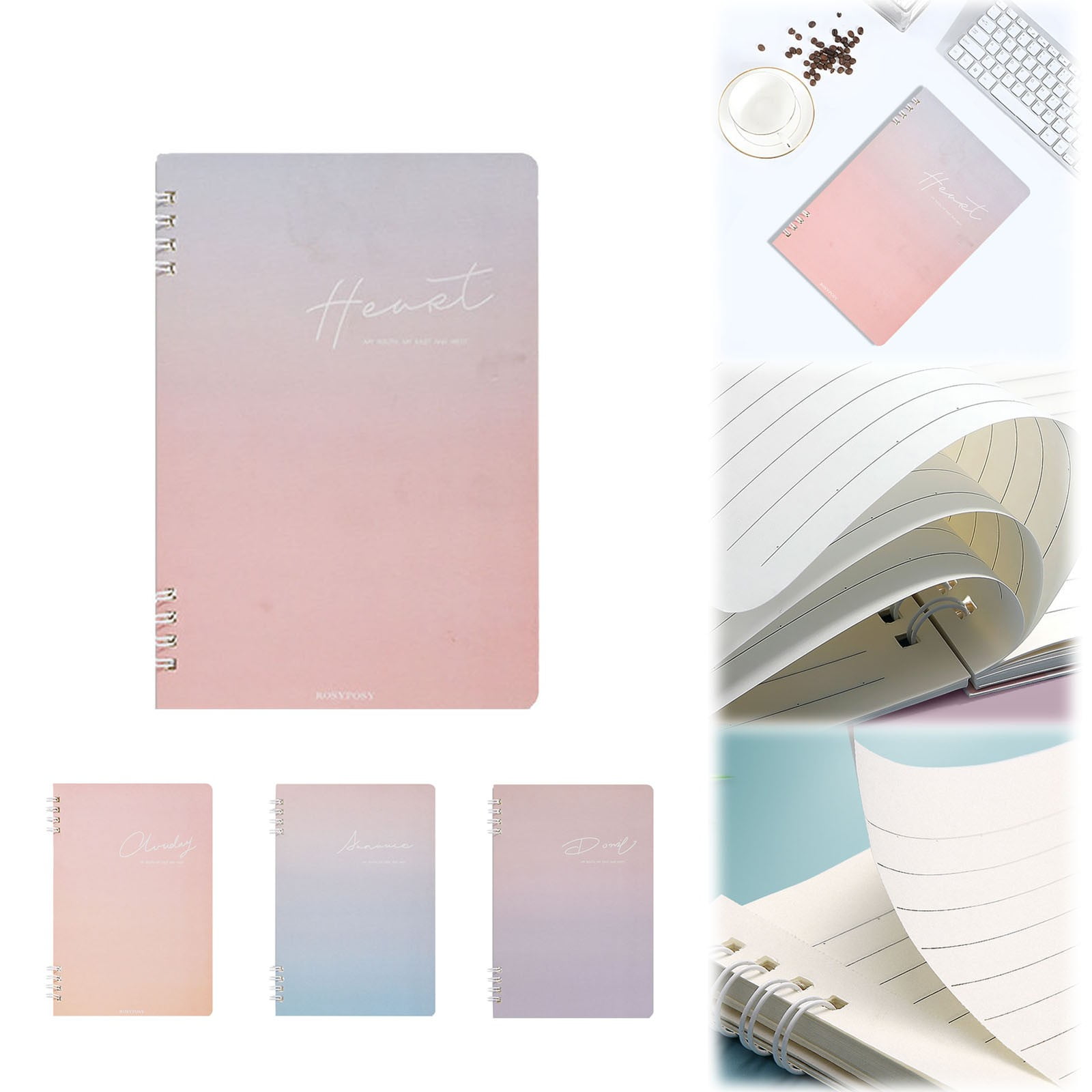 Spiral Notebooks, 1 Pc Pastel Notebook, A5 Comfort Notebook 4 Colors In ...