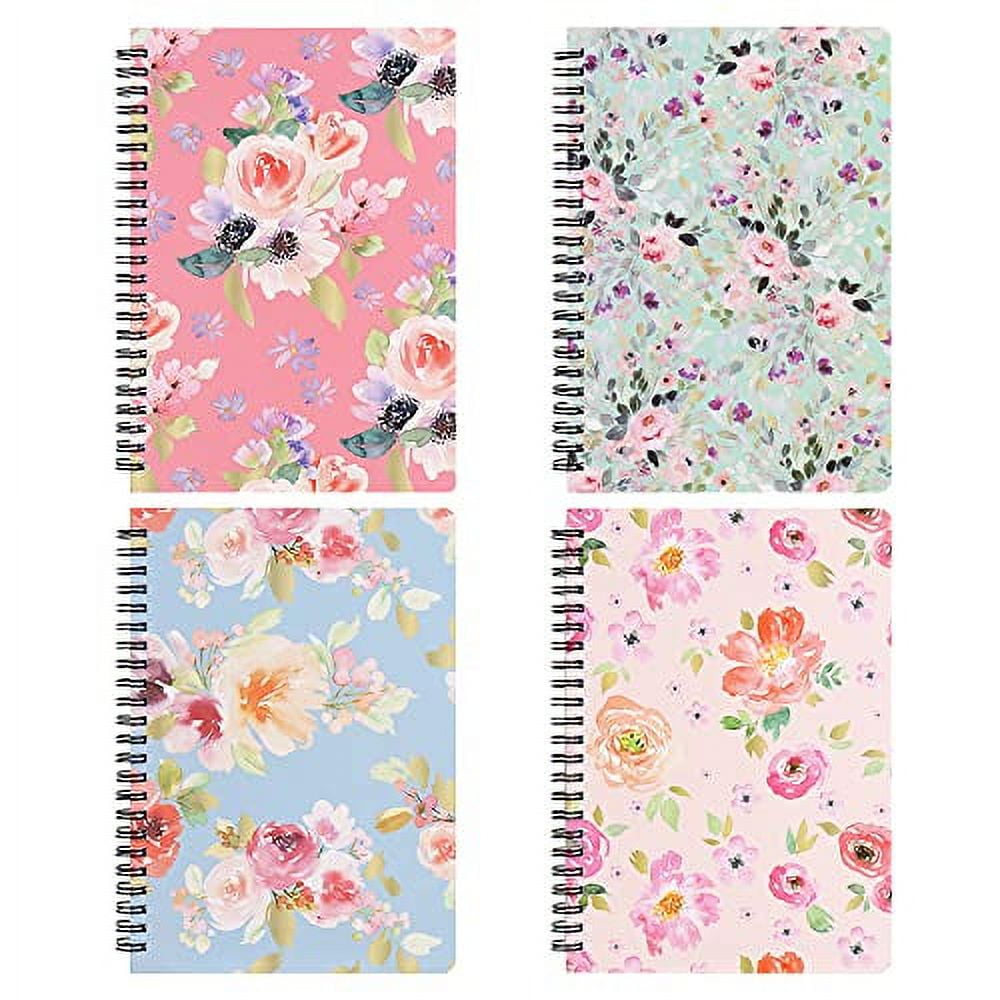 Spiral Notebooks 6 × 8 Inch, A5 Size Bulk Journals, 4 Pack College ...