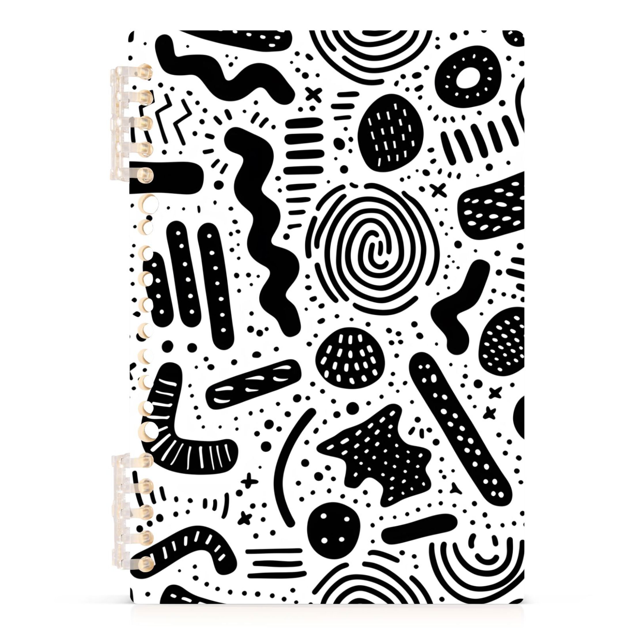 Spiral Notebooks Abstract Shapes and Doodles 60 Sheets 120 Pages A5 ...