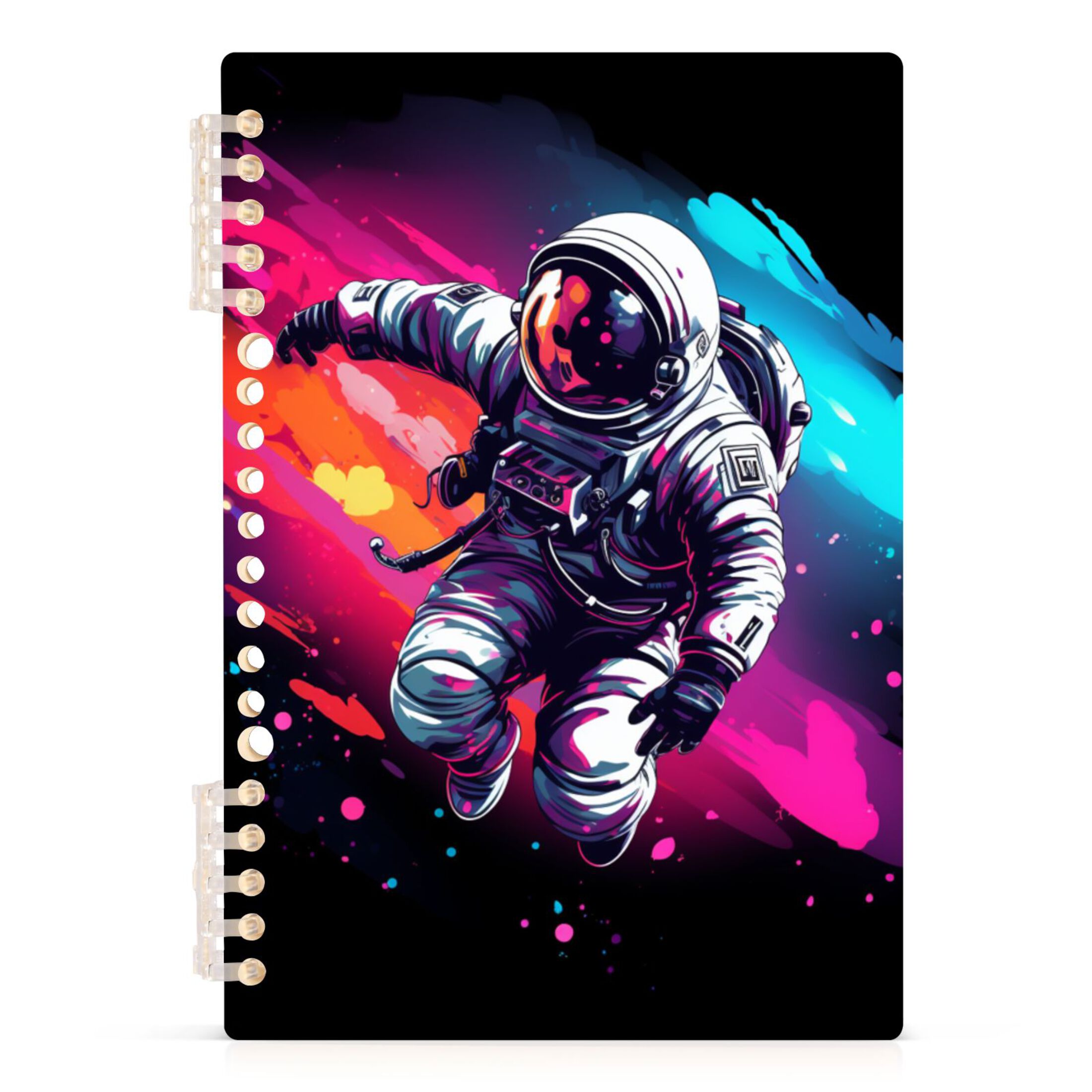 Spiral Notebooks Astronaut in Colorful Space 60 Sheets 120 Pages A5 ...