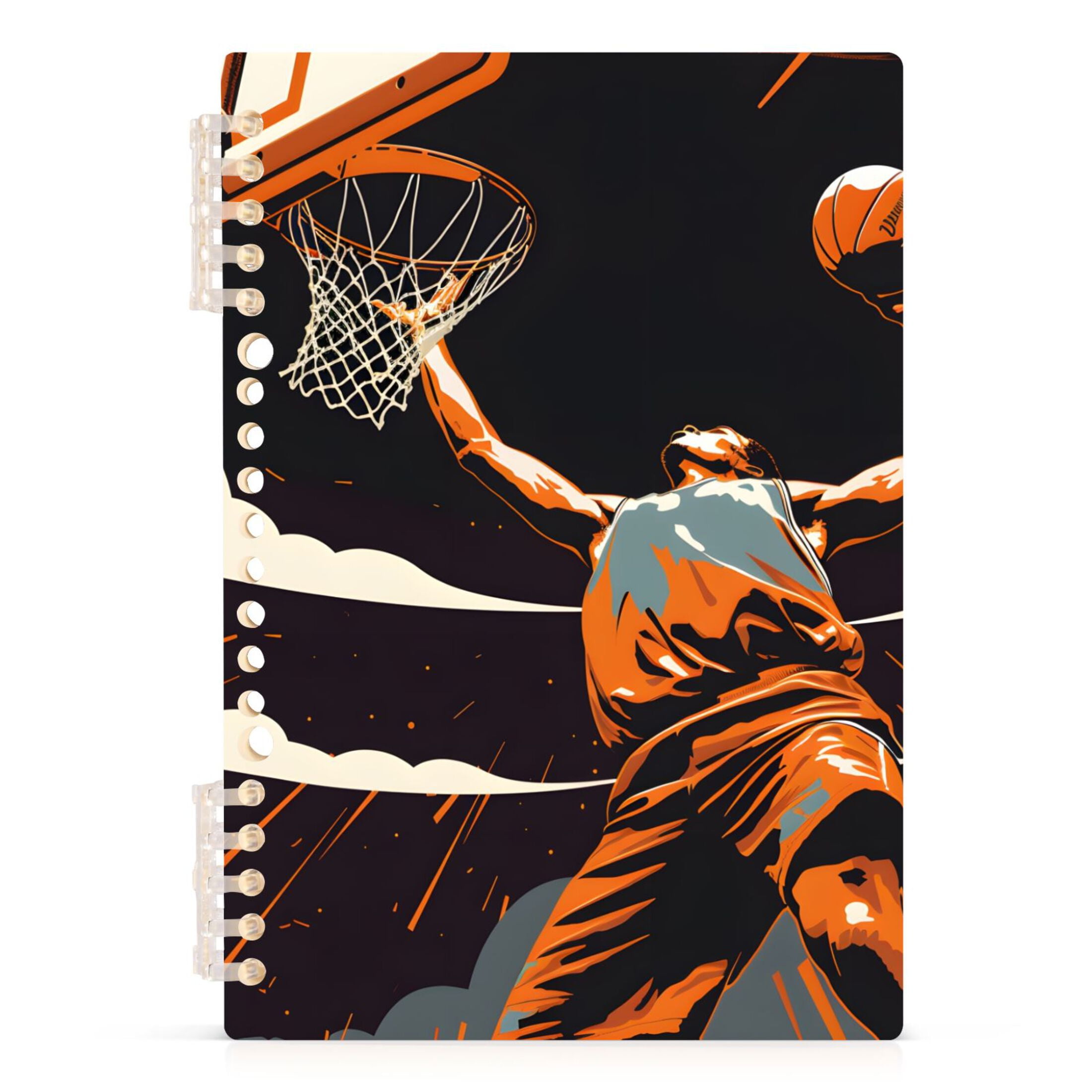 Spiral Notebooks Basketball Player in Action 60 Sheets 120 Pages A5 ...