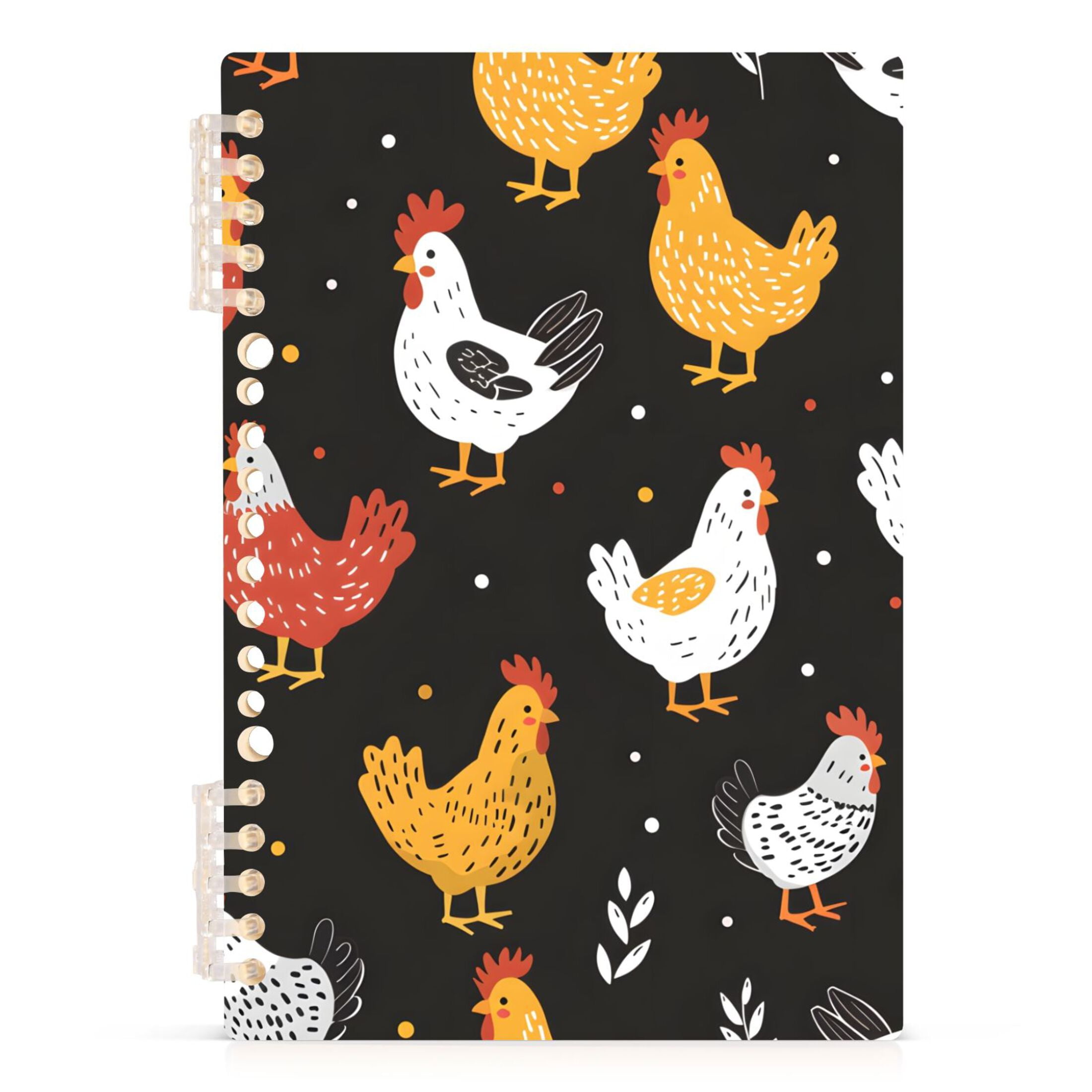 Spiral Notebooks Cartoon Chicken and Leaf 60 Sheets 120 Pages A5 ...