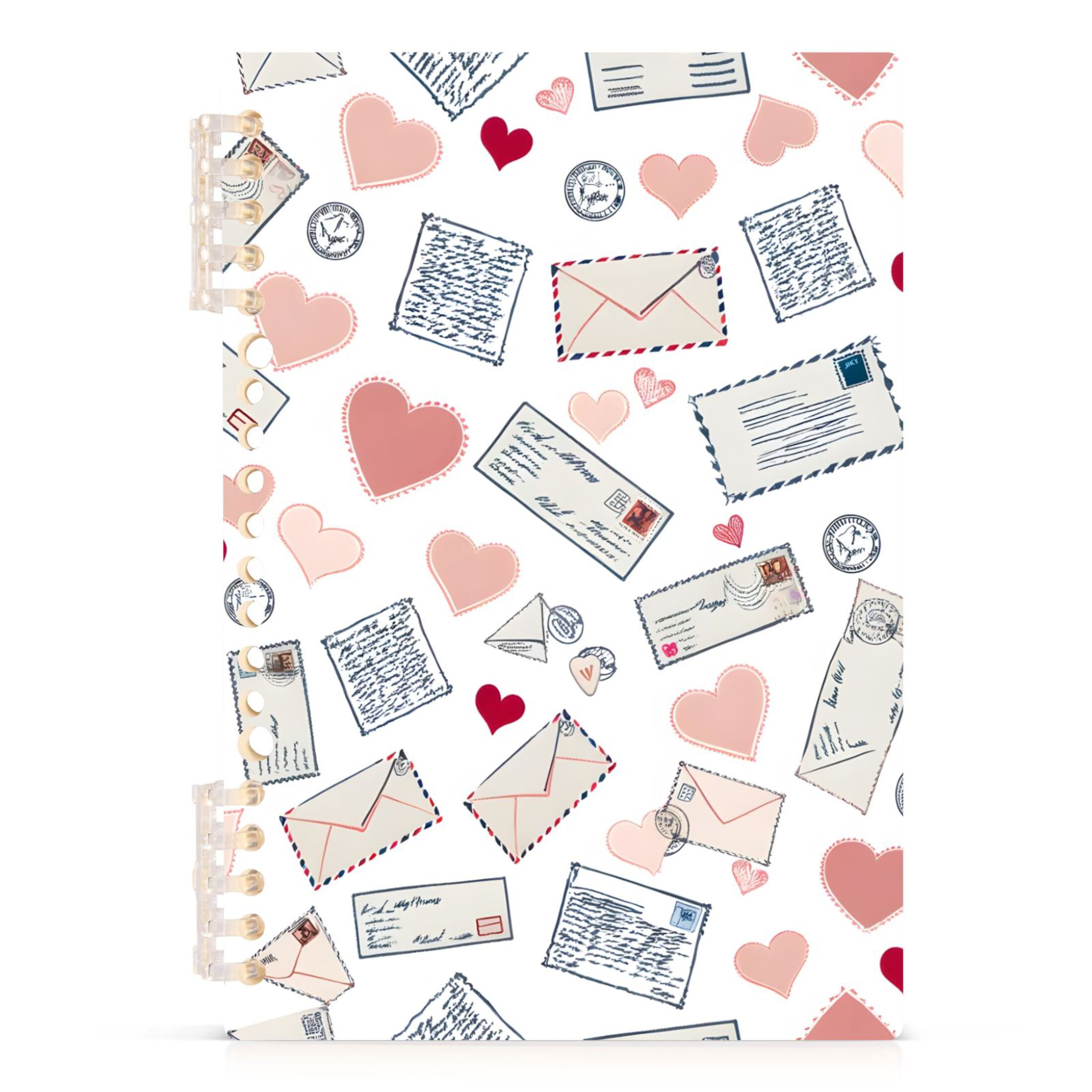 Spiral Notebooks Cartoon Envelope Letter and Heart 60 Sheets 120 Pages ...