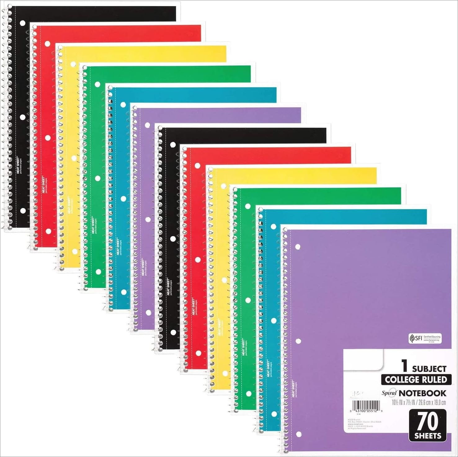 Spiral Notebooks,College Ruled Paper, Color Will Vary - Walmart.com
