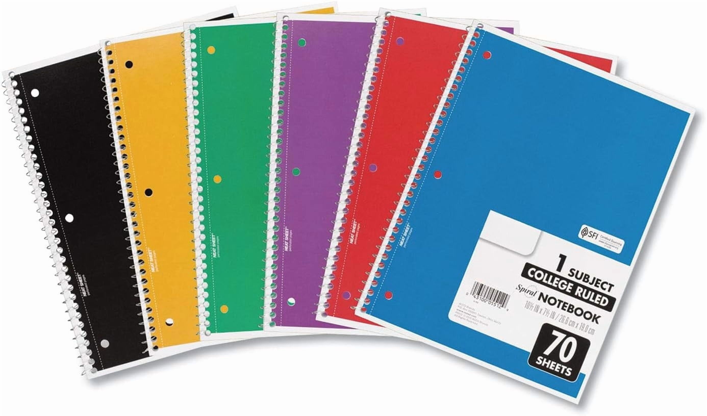 Spiral Notebooks,College Ruled Paper, Color Will Vary - Walmart.com