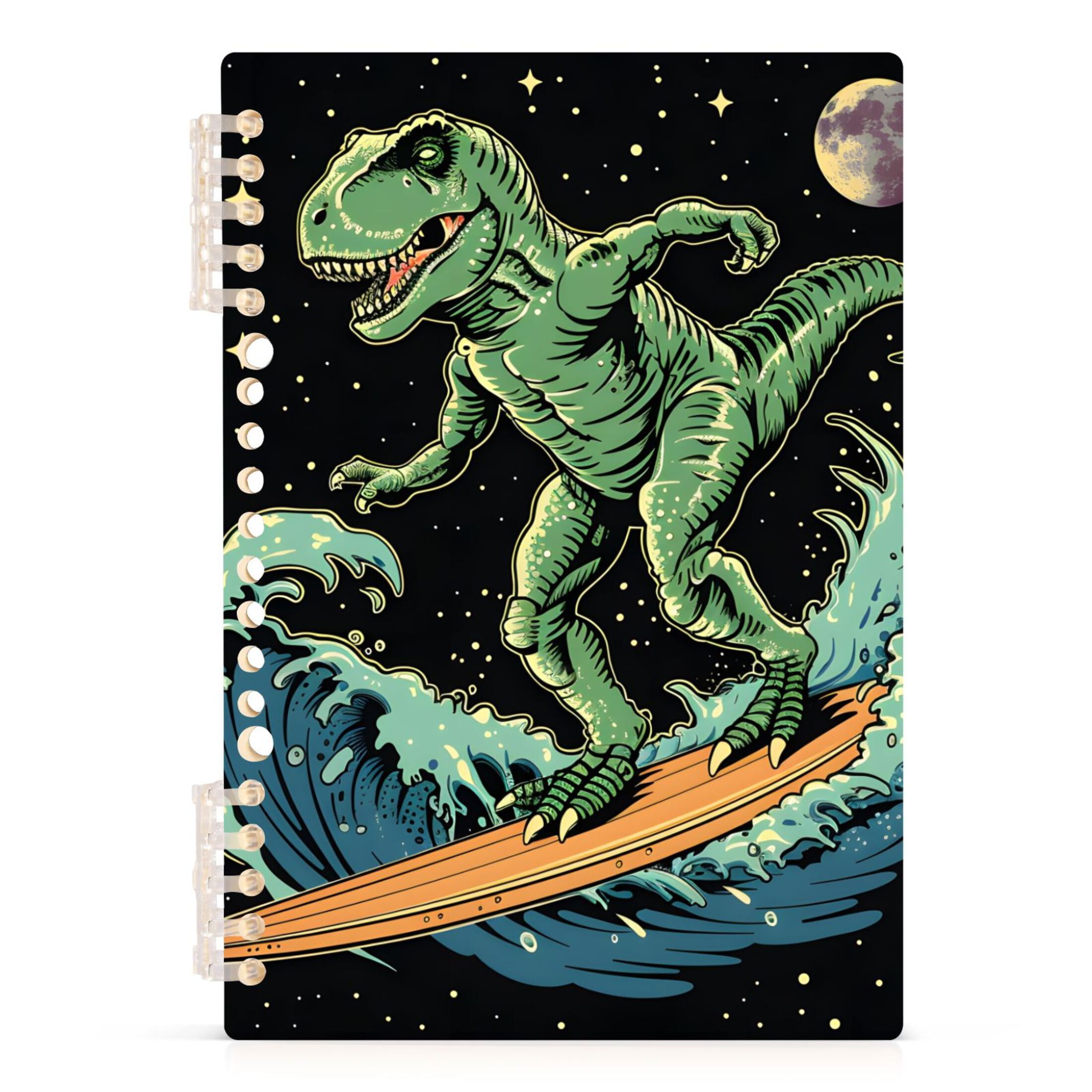 Spiral Notebooks Cool Dinosaur in Space 60 Sheets 120 Pages A5 Journal ...