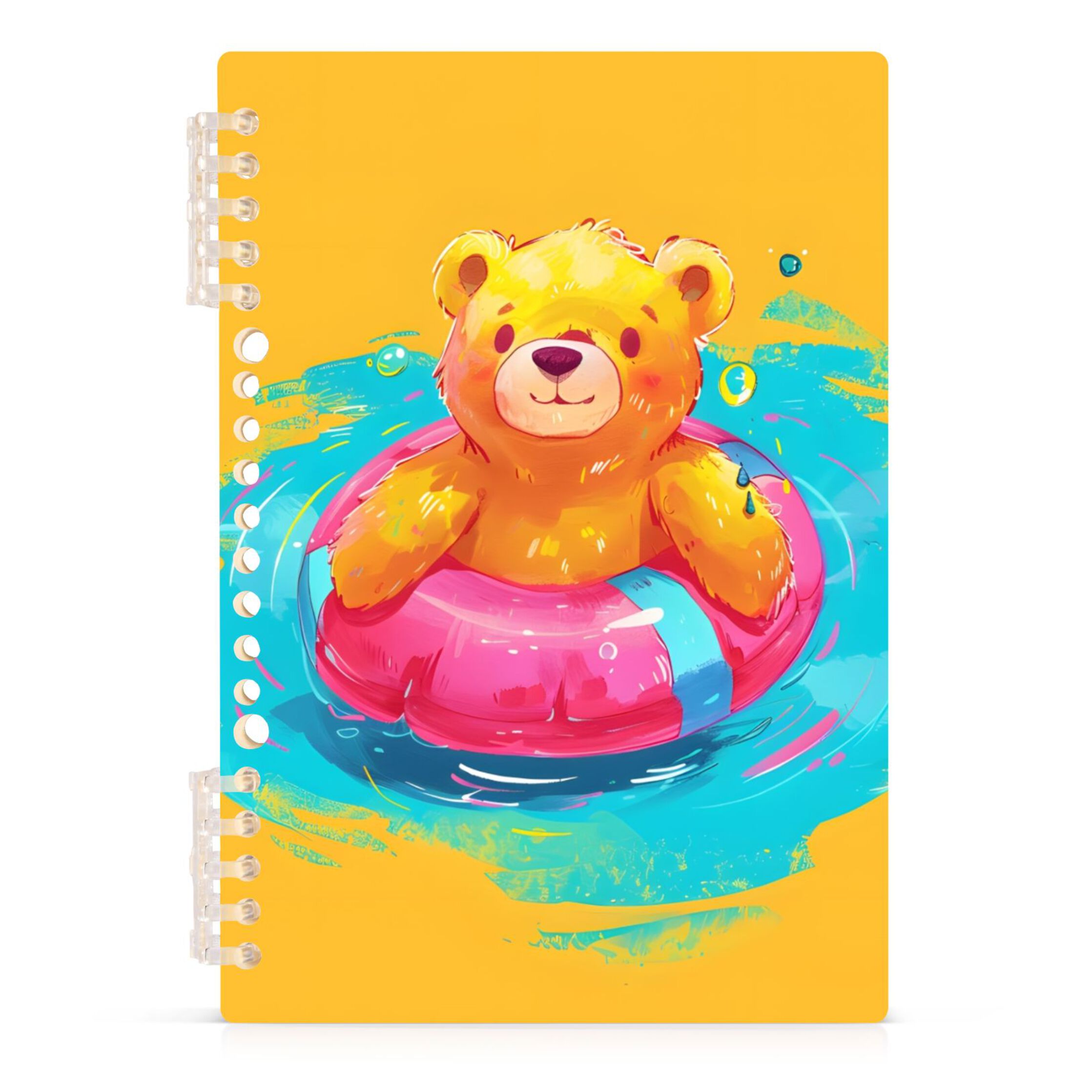Spiral Notebooks Cute Bear Swimming Circle 60 Sheets 120 Pages A5 ...