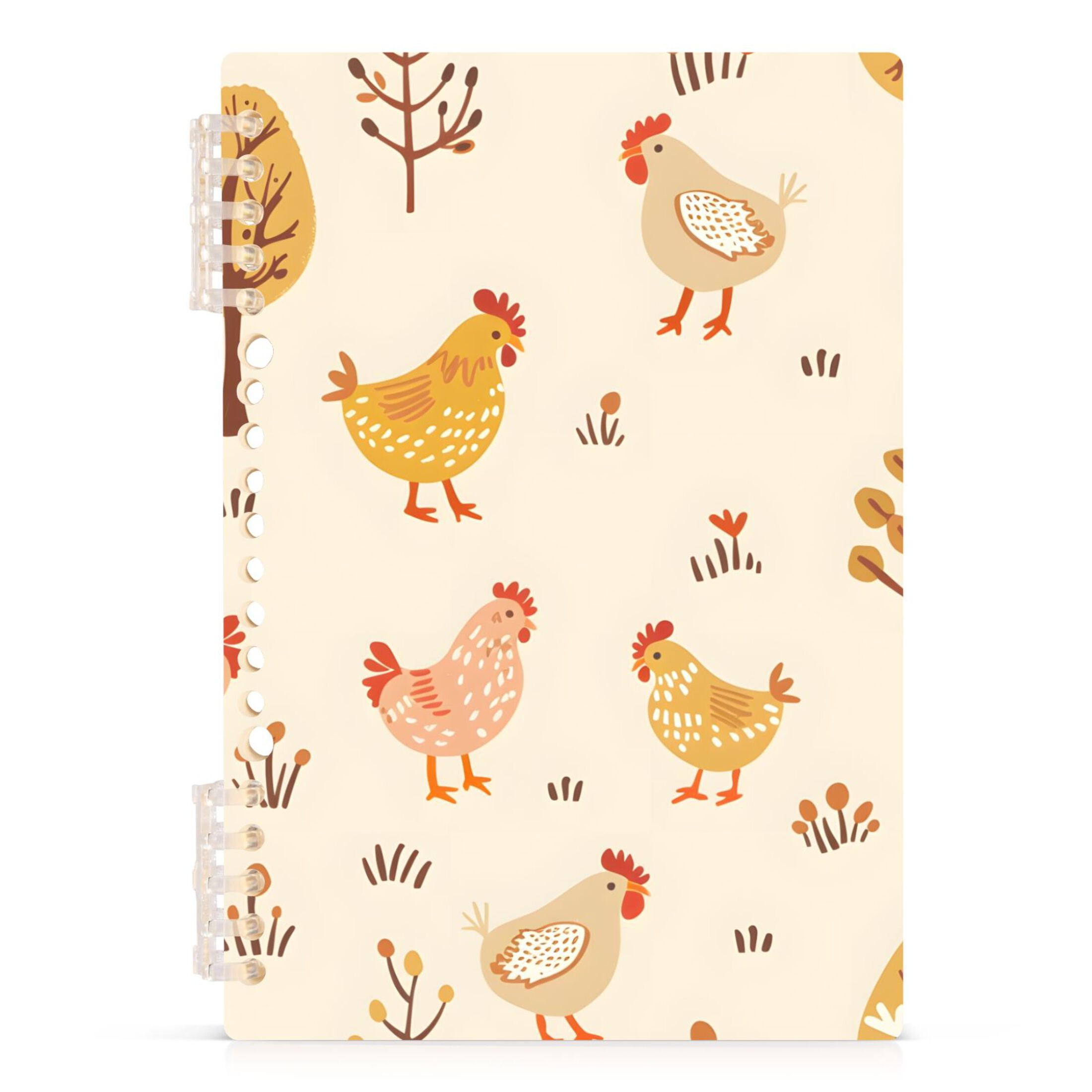 Spiral Notebooks Cute Chicken and Tree 60 Sheets 120 Pages A5 Journal ...