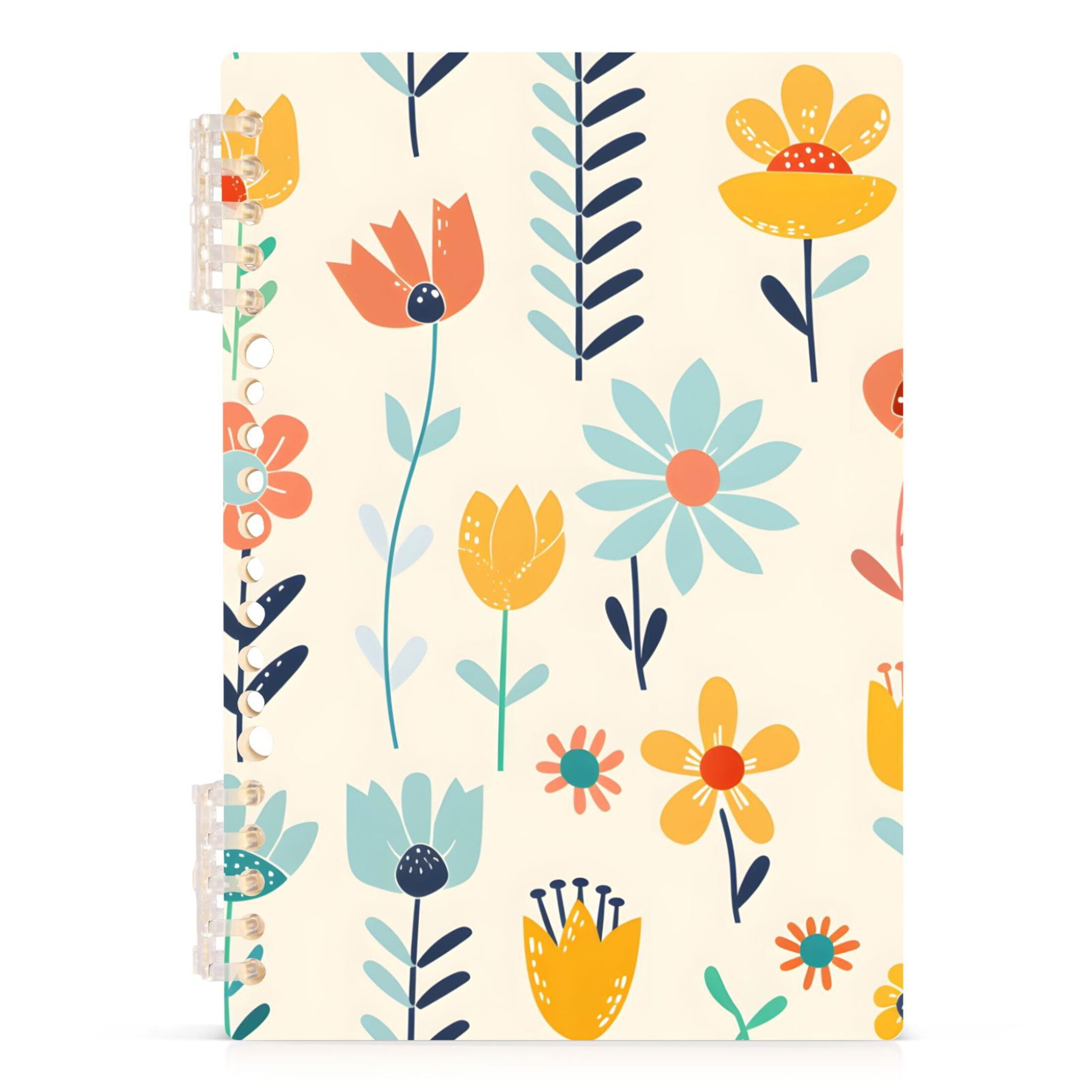 Spiral Notebooks Cute Flowers 60 Sheets 120 Pages A5 Journal Notepad 8 ...