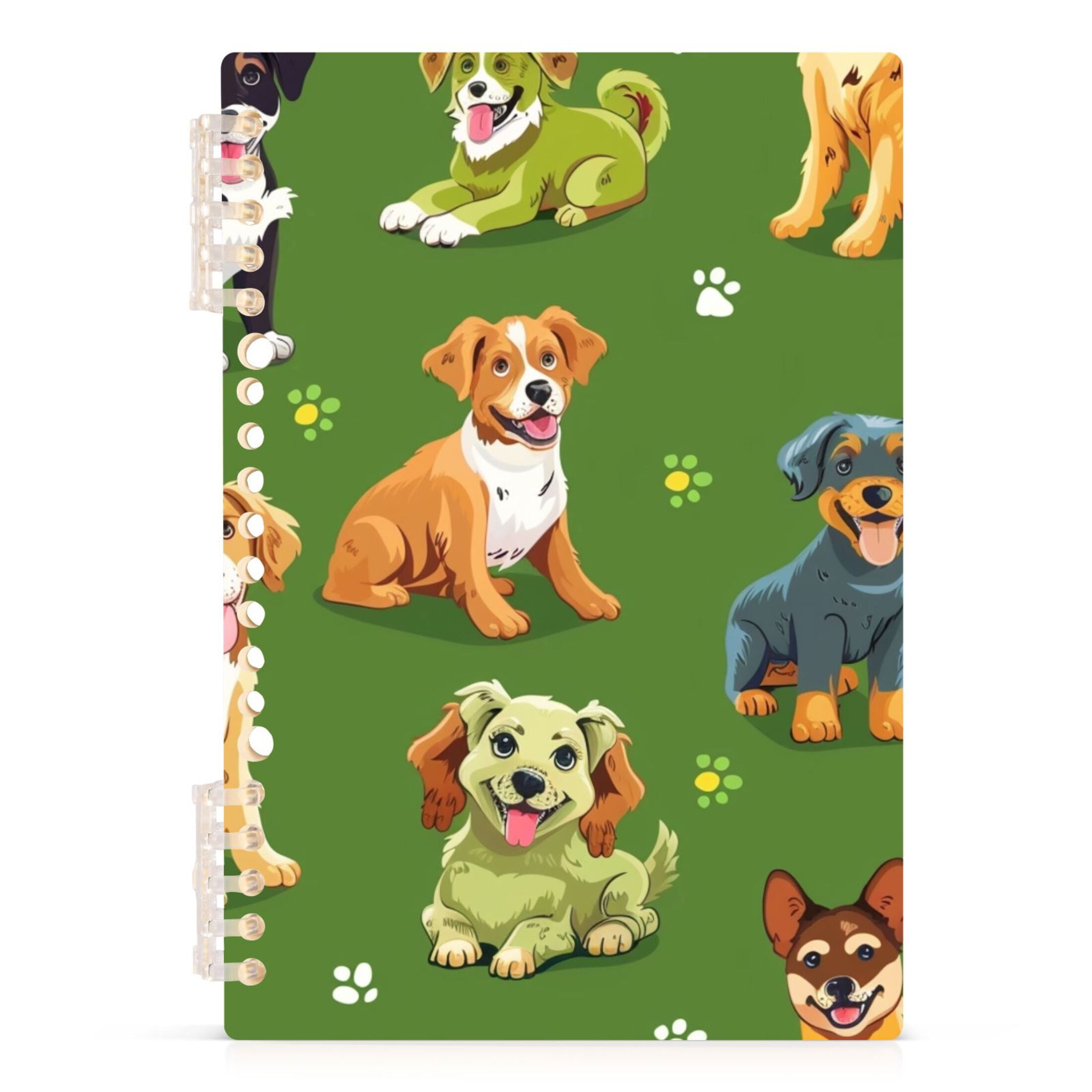 Spiral Notebooks Dogs and Pawprints 60 Sheets 120 Pages A5 Journal ...