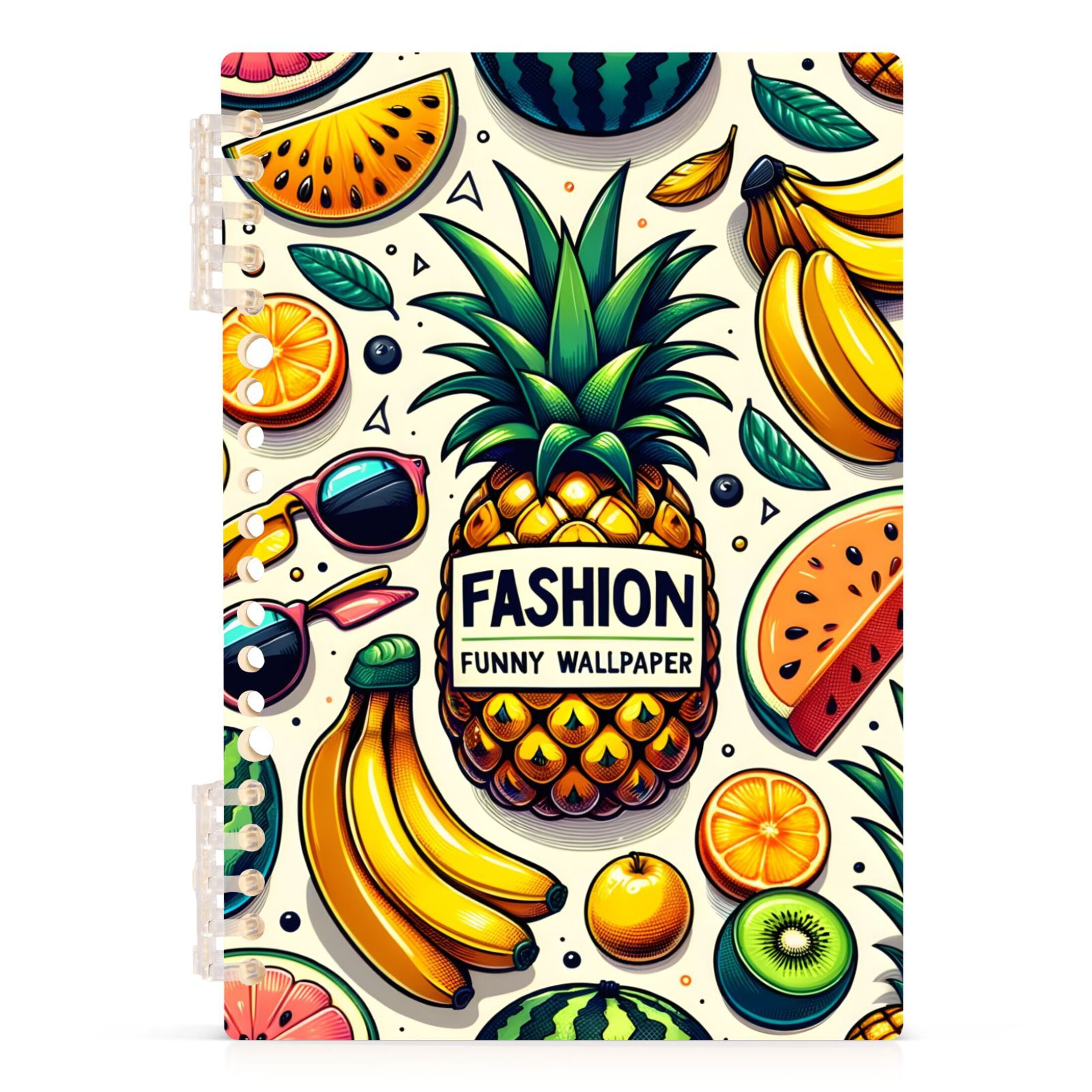 Spiral Notebooks Fashion Fruits and Sunglasses 60 Sheets 120 Pages A5 ...
