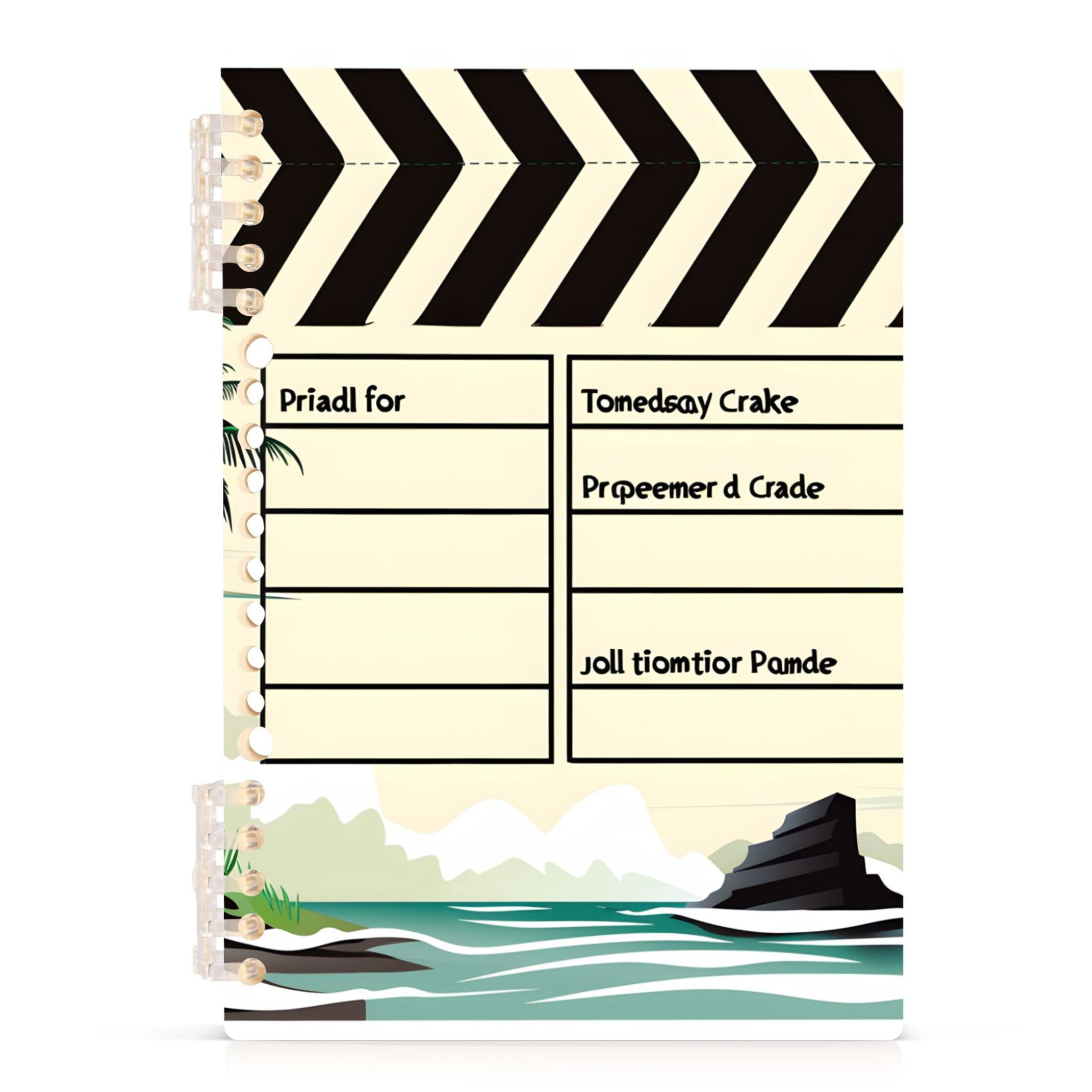 Spiral Notebooks Film Storyboard with Coconut Palm 60 Sheets 120 Pages ...