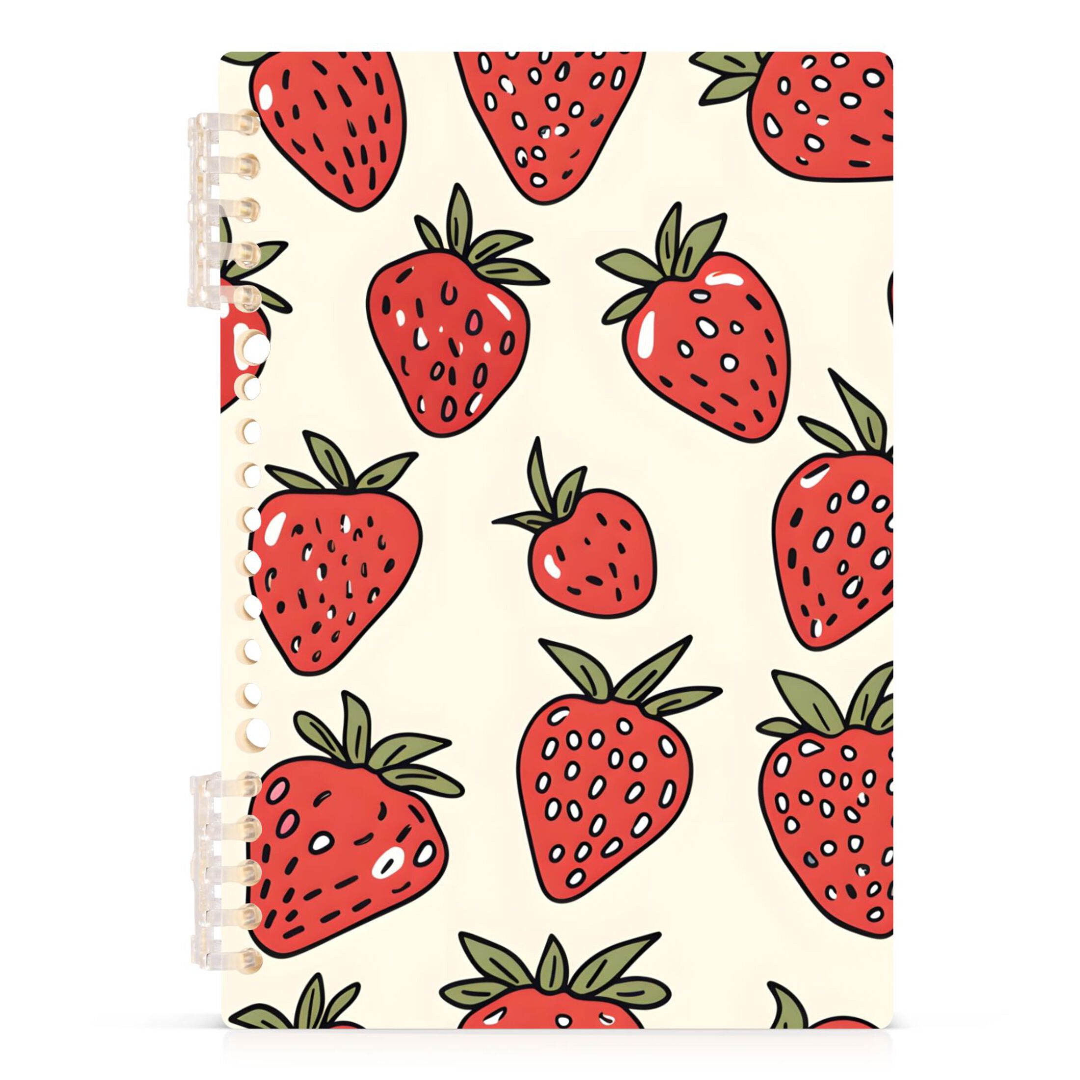 Spiral Notebooks Hand Drawn Strawberry 60 Sheets 120 Pages A5 Journal ...
