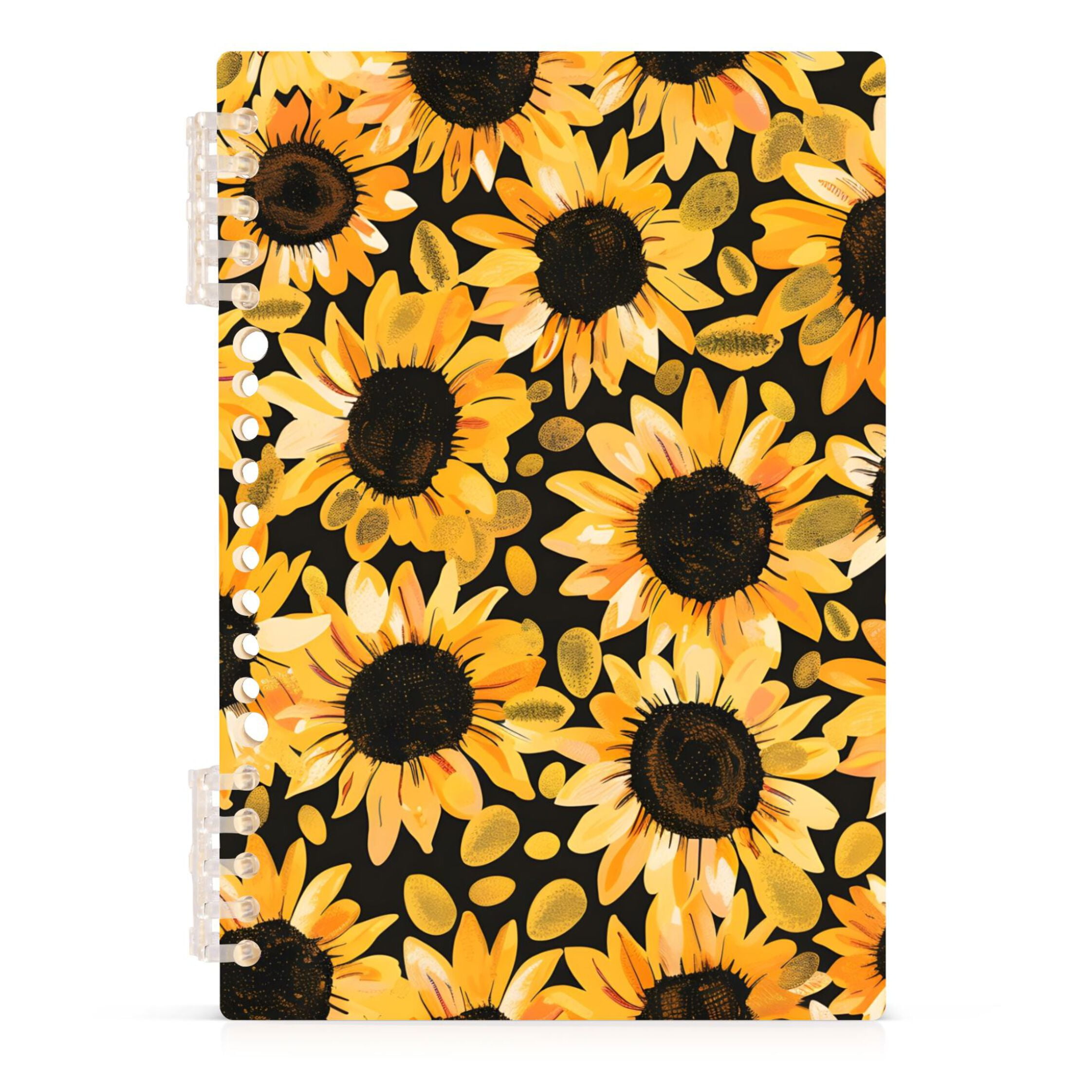 Spiral Notebooks Hand Drawn Sunflowers 60 Sheets 120 Pages A5 Journal ...