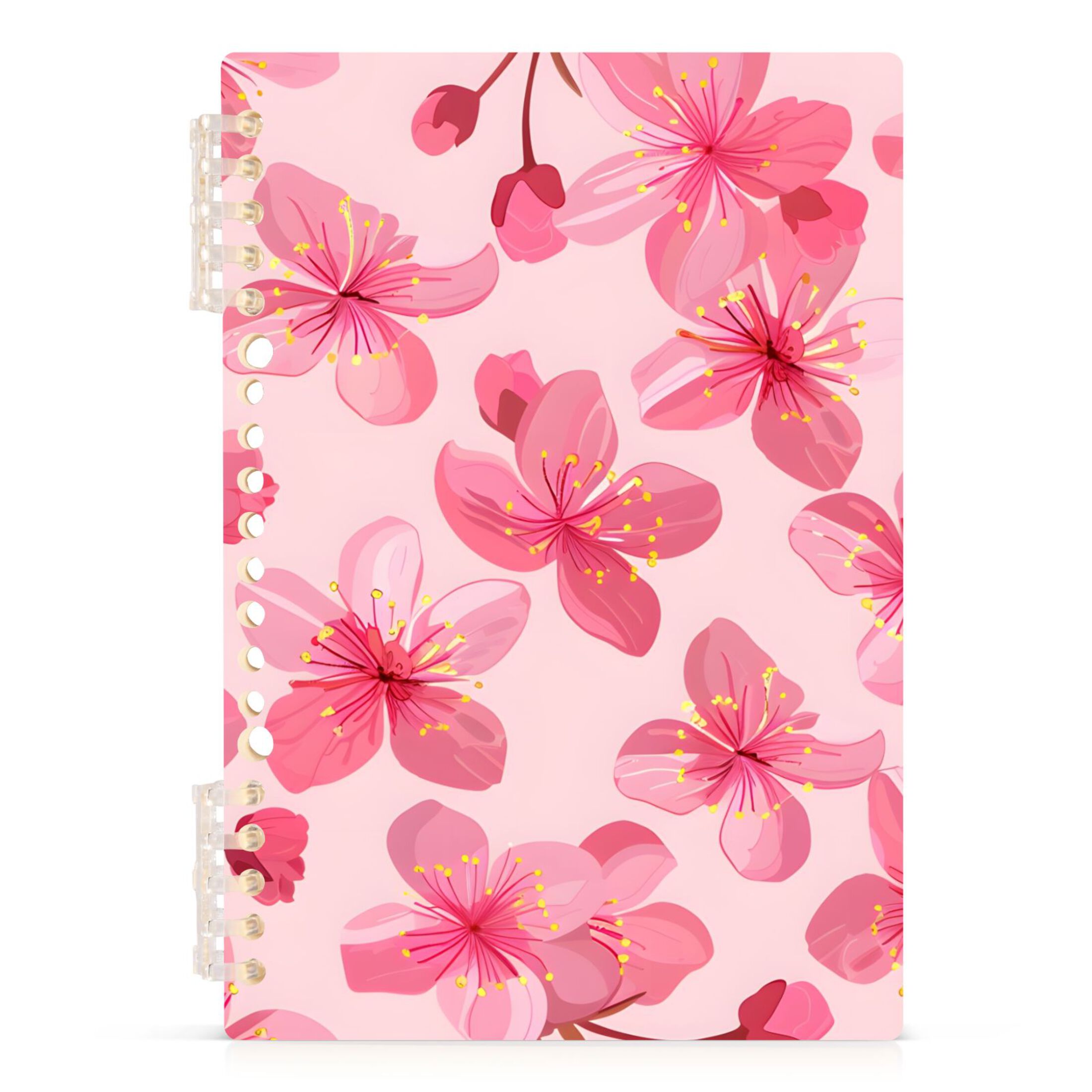 Spiral Notebooks Pink Cherry Blossoms 60 Sheets 120 Pages A5 Journal ...