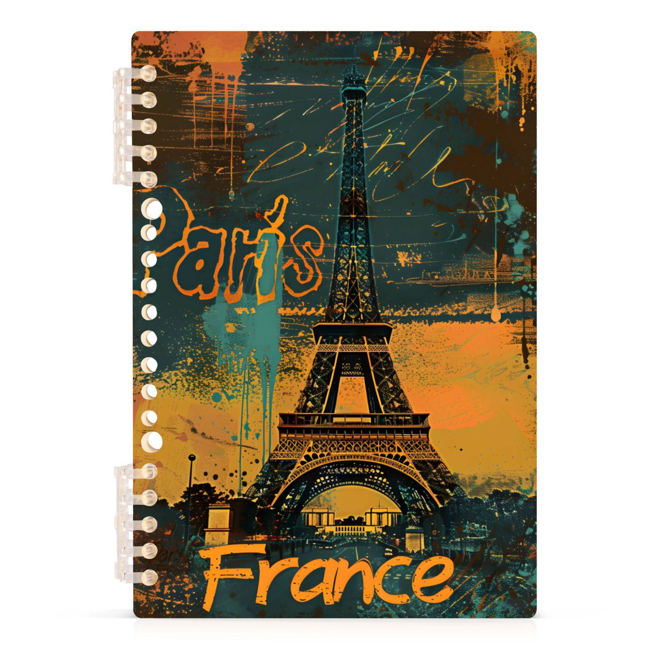Spiral Notebooks Retro Eifel Tower 60 Sheets 120 Pages A5 Journal ...