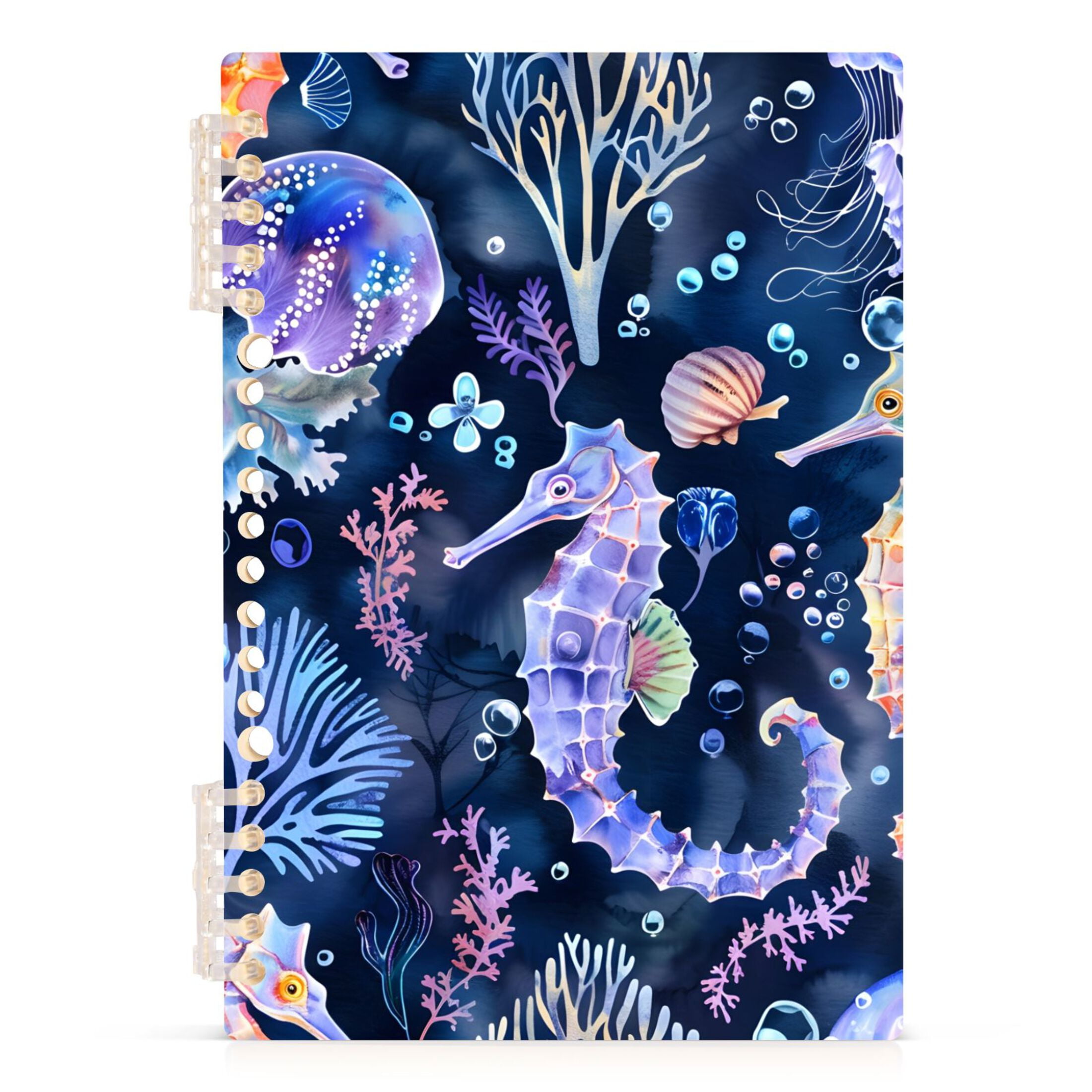 Spiral Notebooks Seahorse Jellyfish Coral 60 Sheets 120 Pages A5 ...