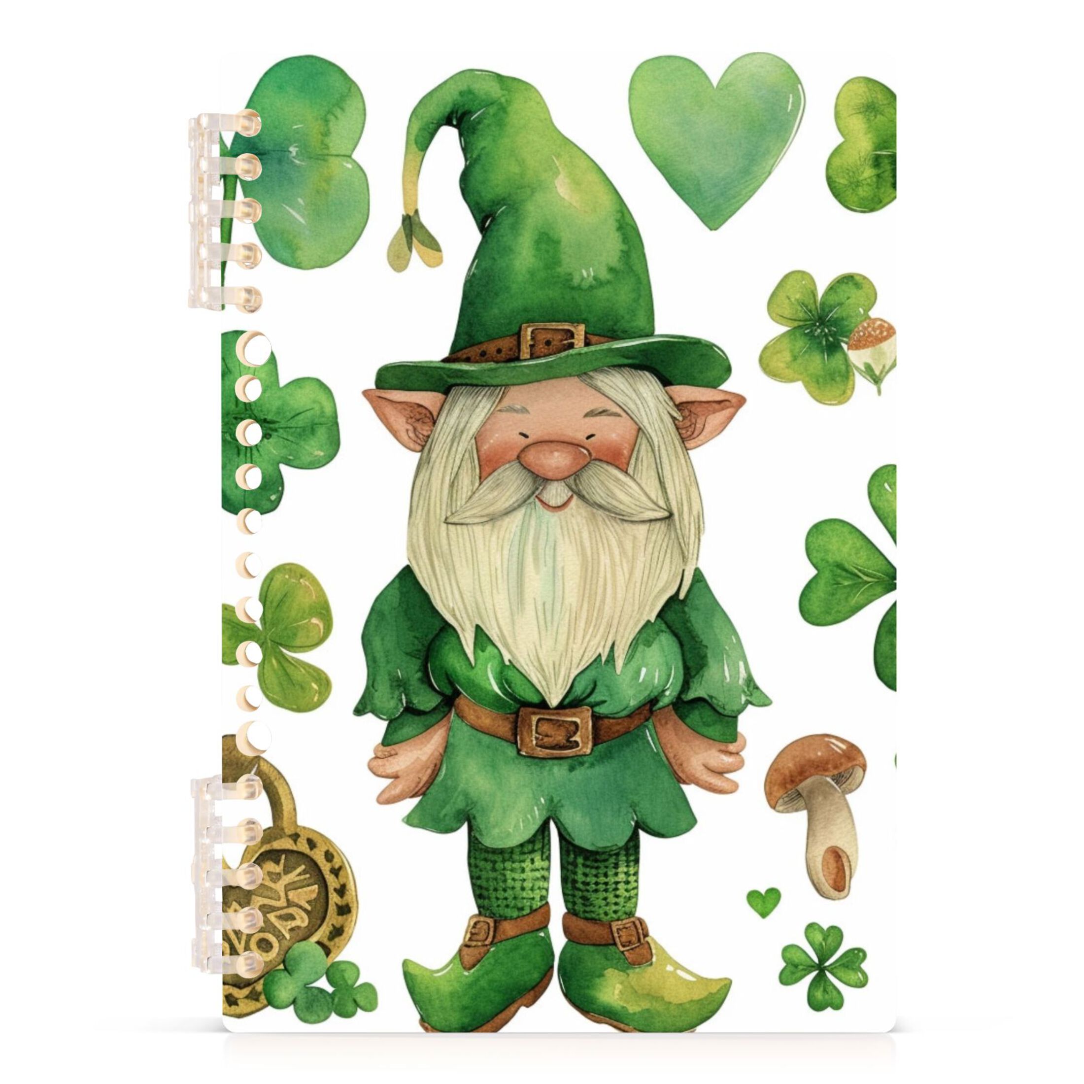 Spiral Notebooks Shamrock Gnome Green Heart 60 Sheets 120 Pages A5 Journal Notepad 8.3x5.7 Inch ...