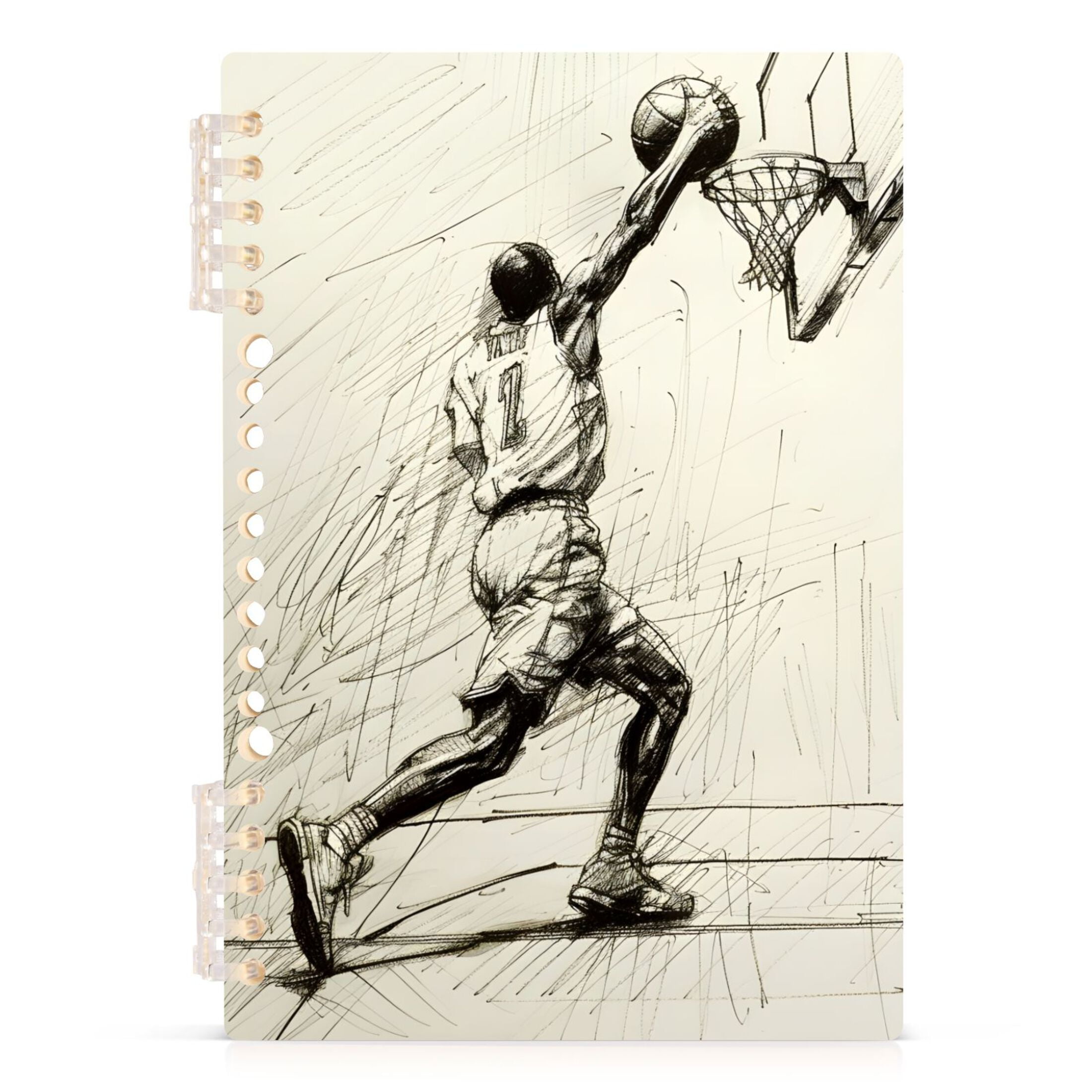 Spiral Notebooks Shooting Basketball Sketch 60 Sheets 120 Pages A5 ...