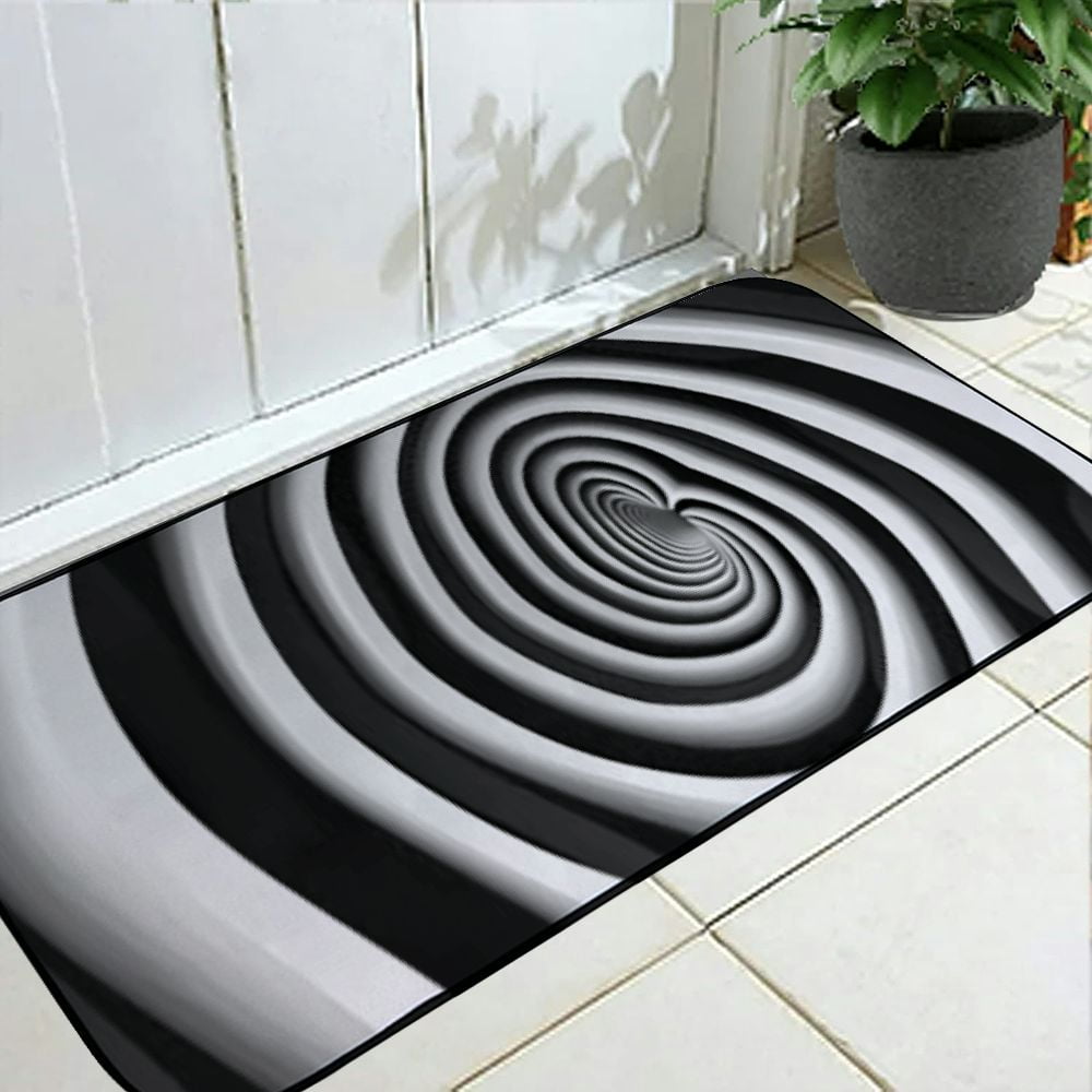 Spiral Optical Illusion Entry Welcome Doormat , Kitchen, Porch, Mud ...