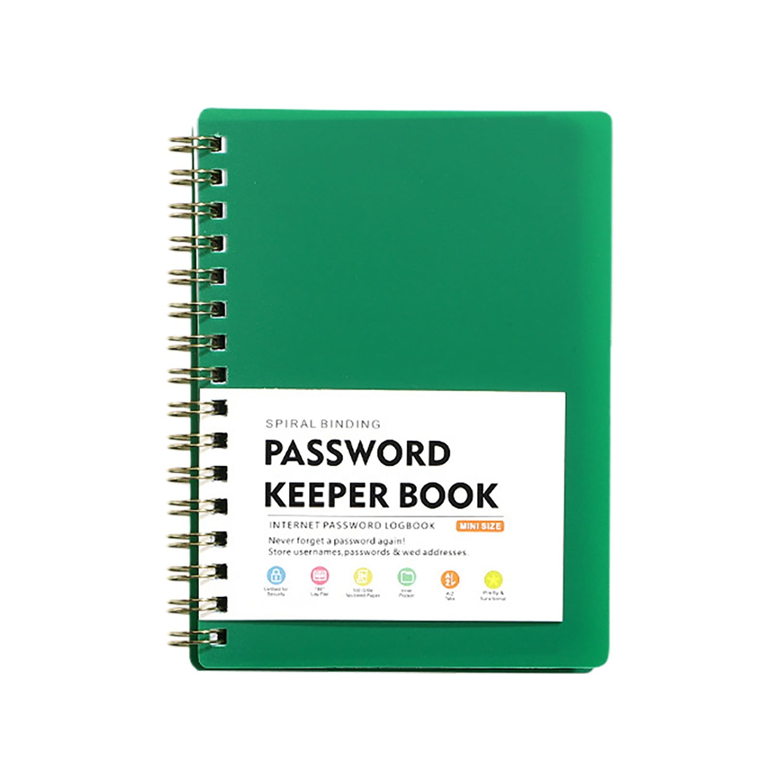 Spiral Password Book with Individual Alphabetical Tabs A6 Password ...