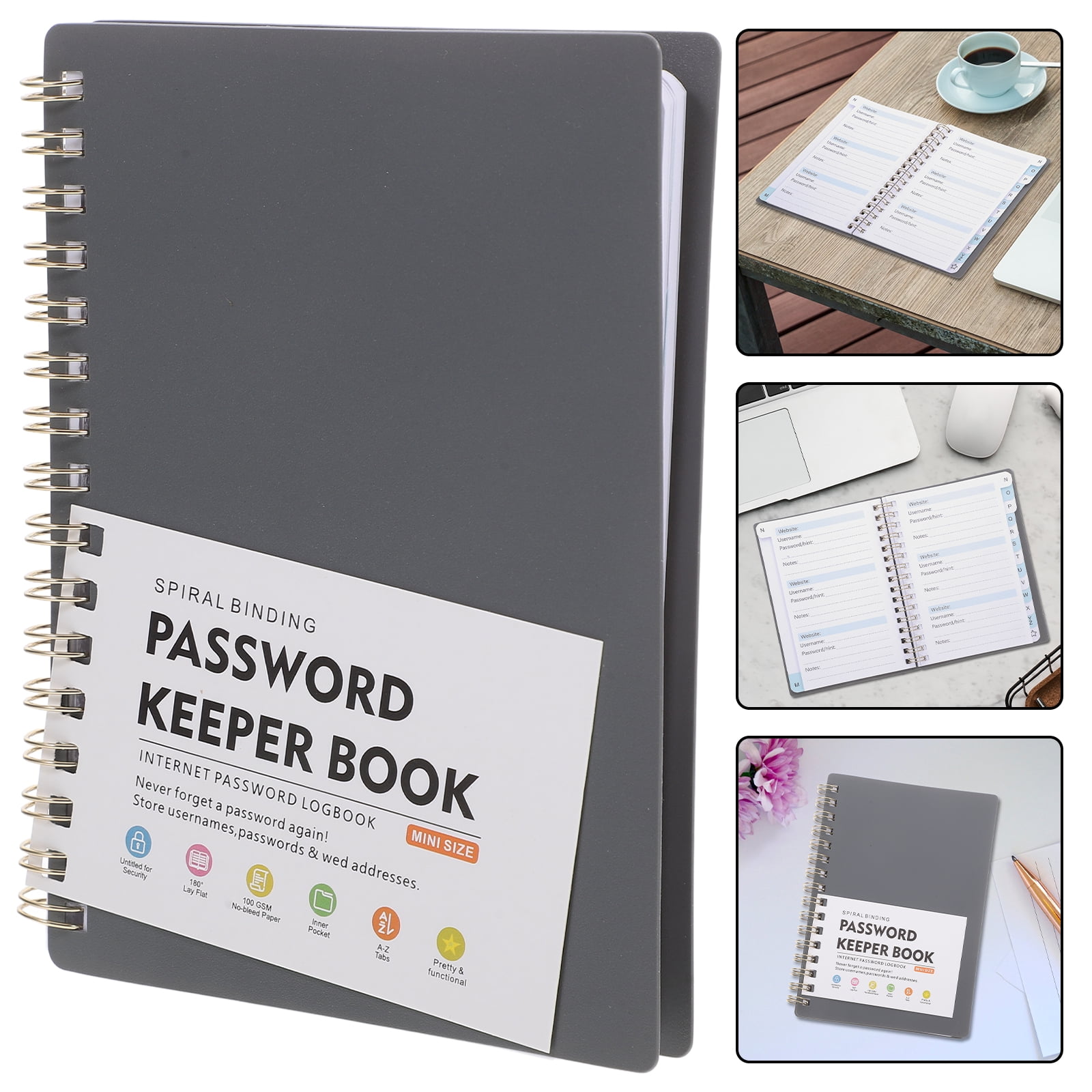 Portable Password Book with Colorful Alphabetical Tabs for Easy ...