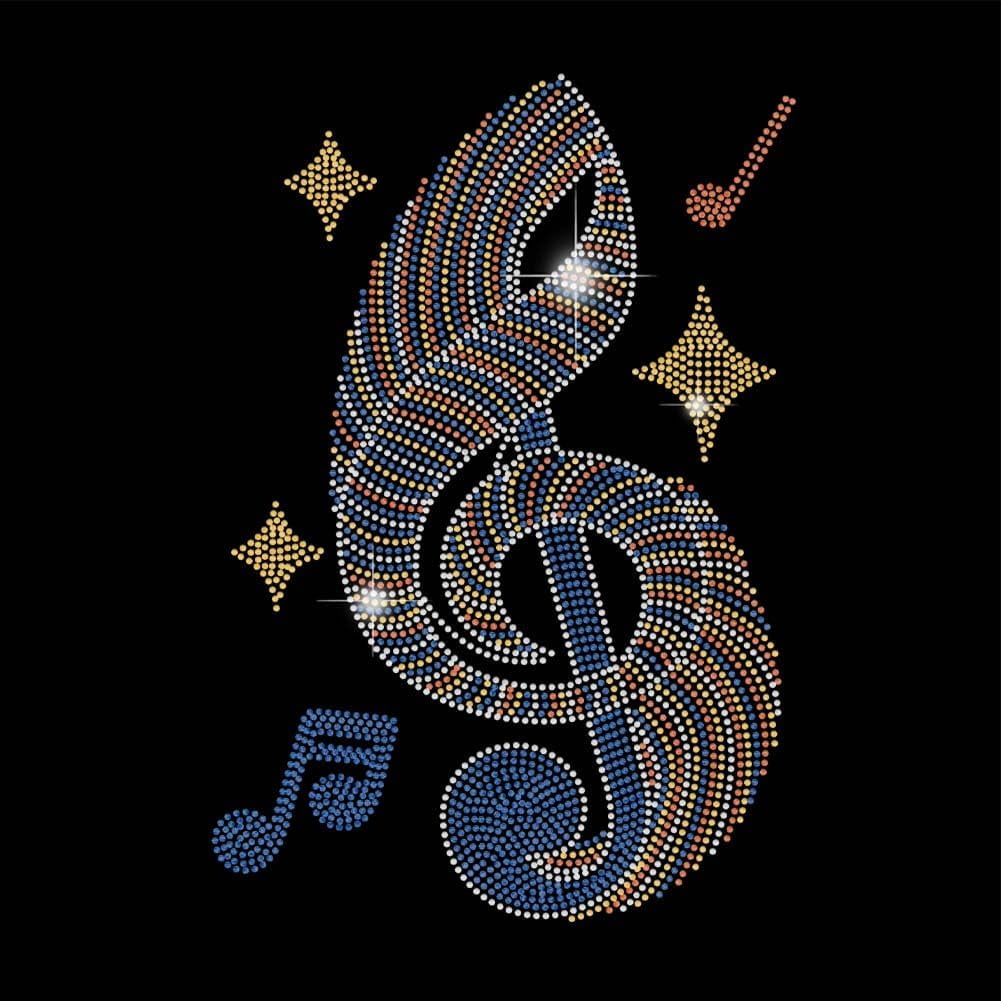 Spiral Pattern Phonogram Iron on Rhinestones Transfer Phonetic Symbol ...