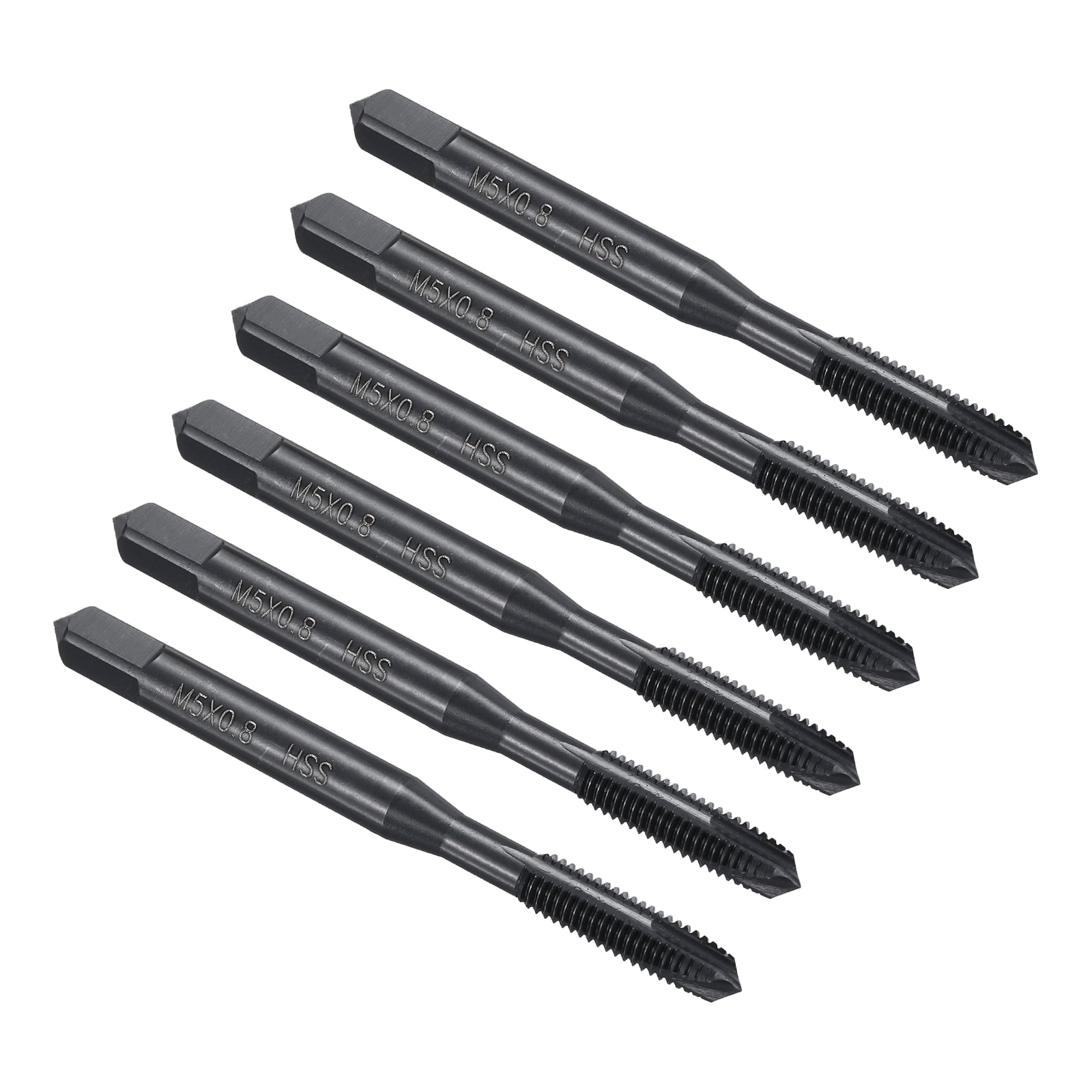 Spiral Point Plug Threading Tap M5 x 0.8 Thread, Ground Threads H2 , HSS 6542 Nitriding, 6pcs ...