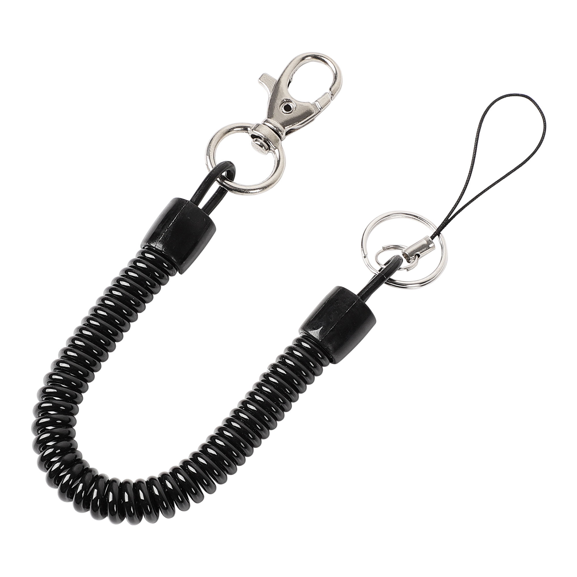 Spiral Retractable Coil Springs Lanyard with Lobster Claw Clasps Steel ...