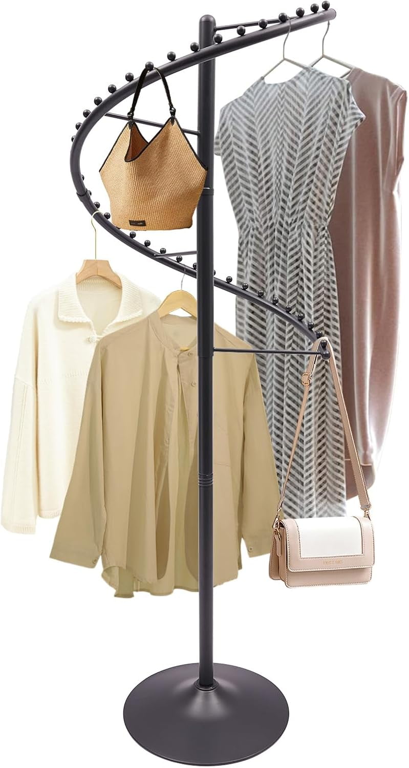 Spiral Rotating Clothing Rack, 38 Ball Heavy Duty Metal Garment Rack ...