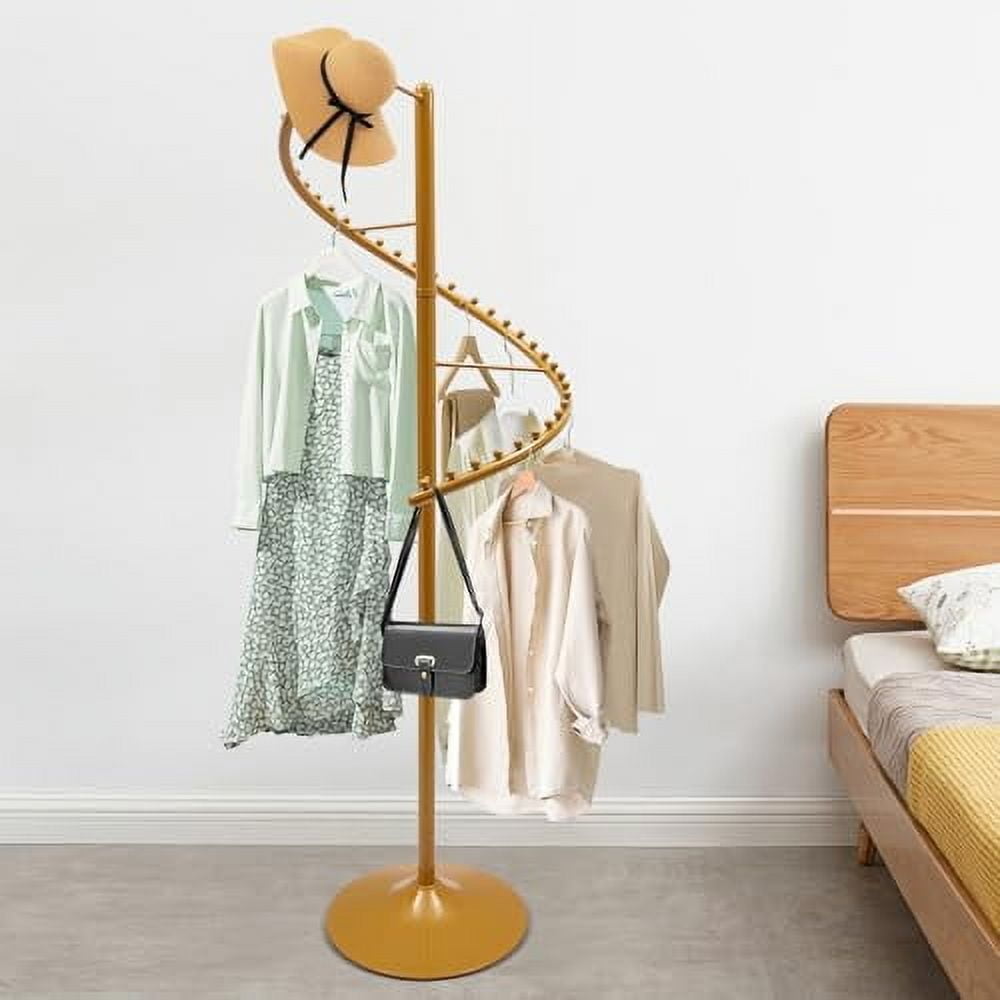 Spiral Rotating Clothing Rack 71" Retail Metal Garment Rack 360° Rotary ...