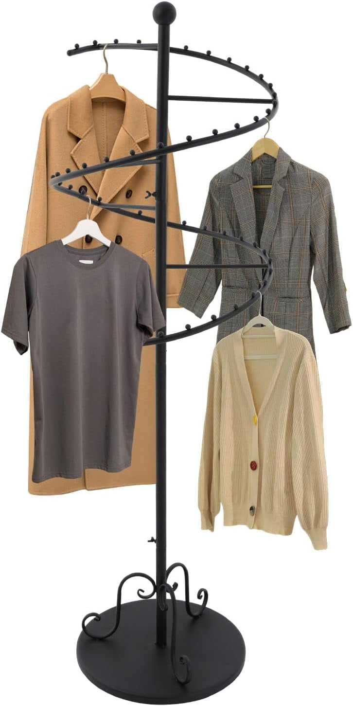 Spiral Rotating Clothing Rack, Freestanding Heavy Duty Garment Rack ...