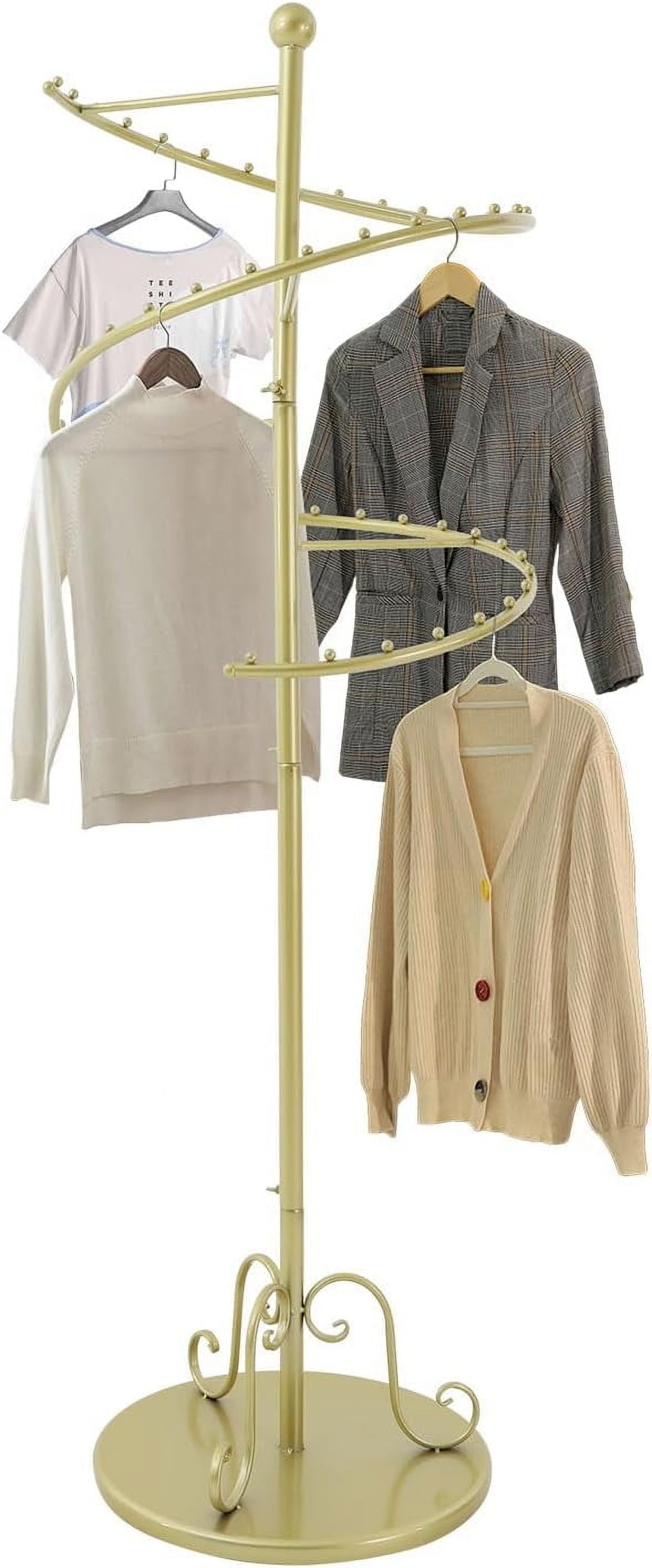 Spiral Rotating Clothing Rack, Freestanding Heavy Duty Garment Rack ...