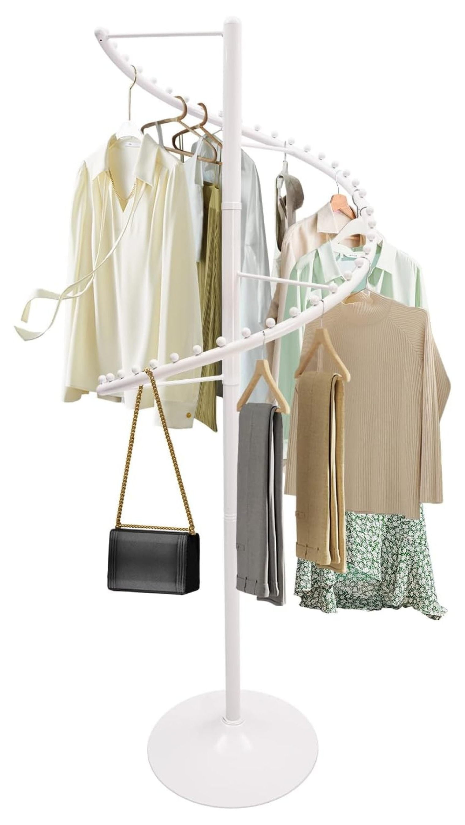 Spiral Rotating Clothing Rack, Heavy Duty Spiral Costumer Garment Rack ...