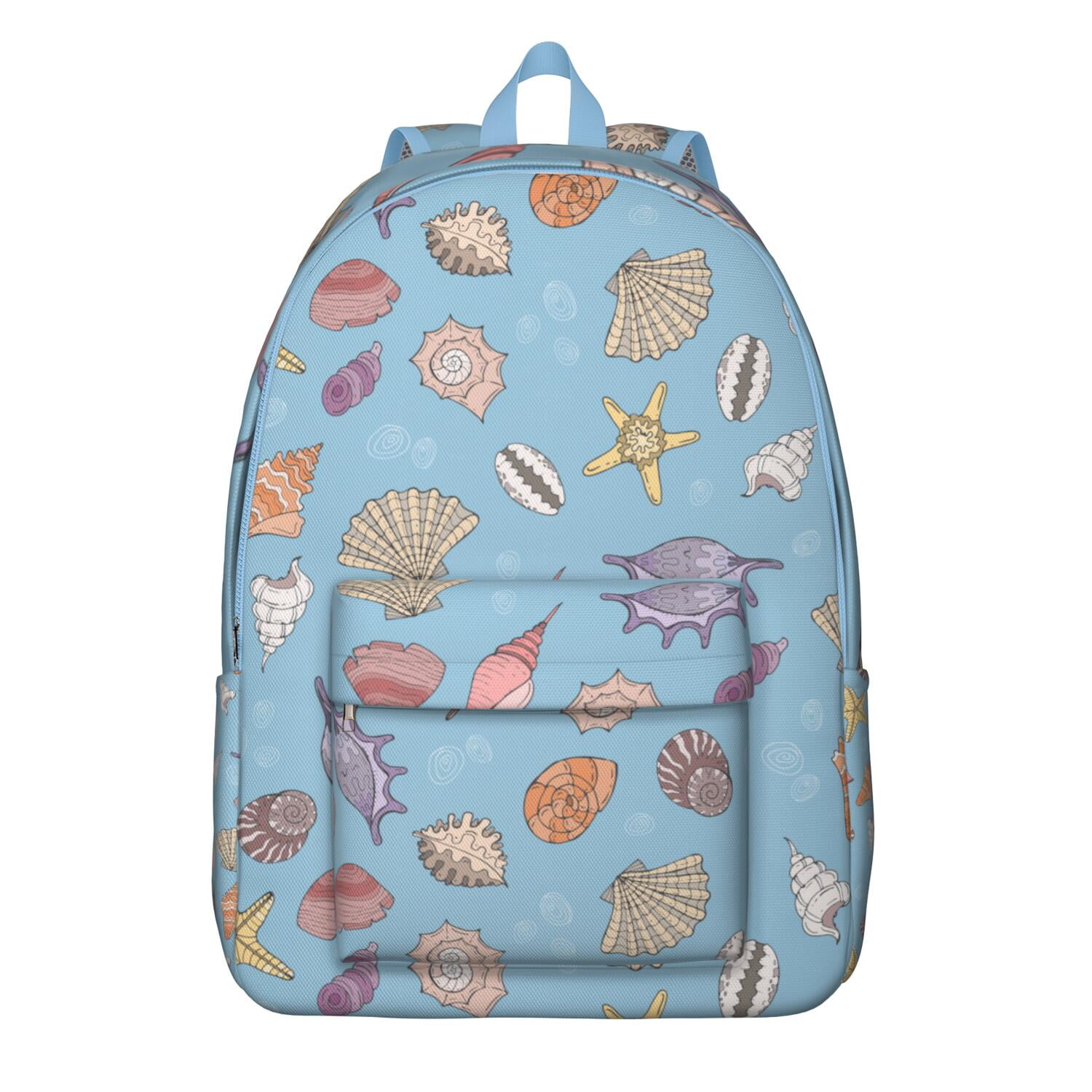 Spiral Seashell & Coral Themed Backpack for School and Travel ...