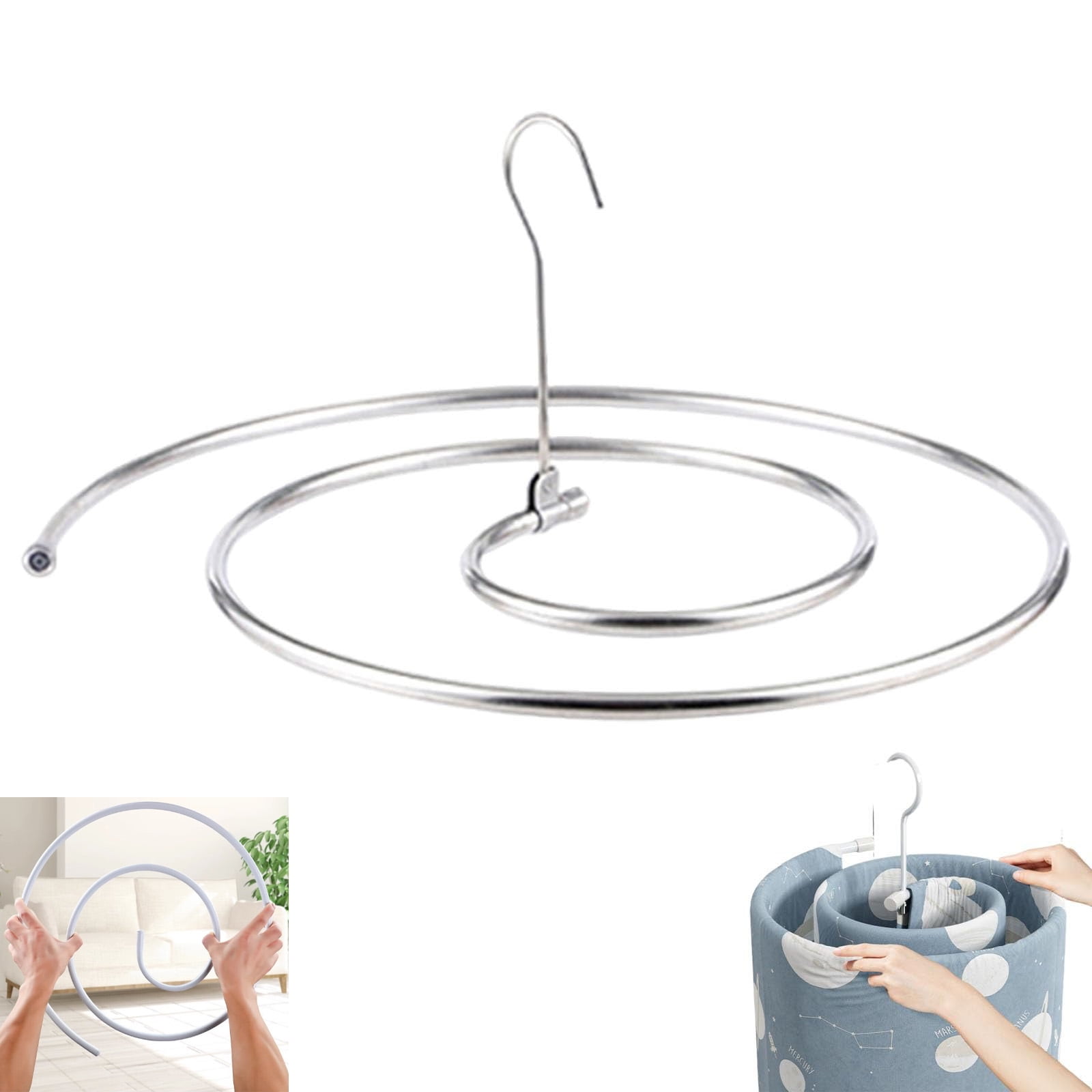 Spiral Sheet Hanger, Round Space Saving Spiral Sheet Hangers, Pack of 2 ...